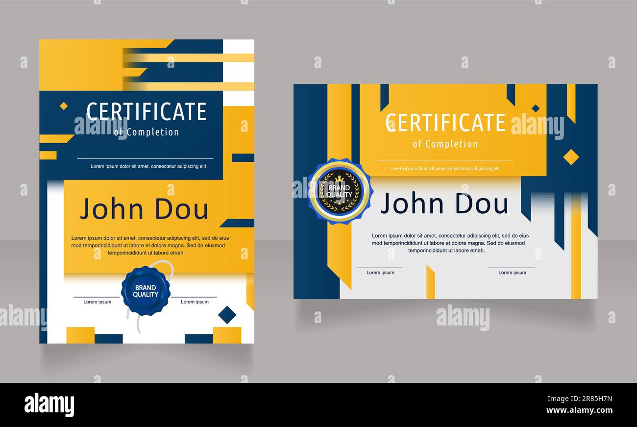 Certificates of completion design template set Stock Vector Image & Art ...