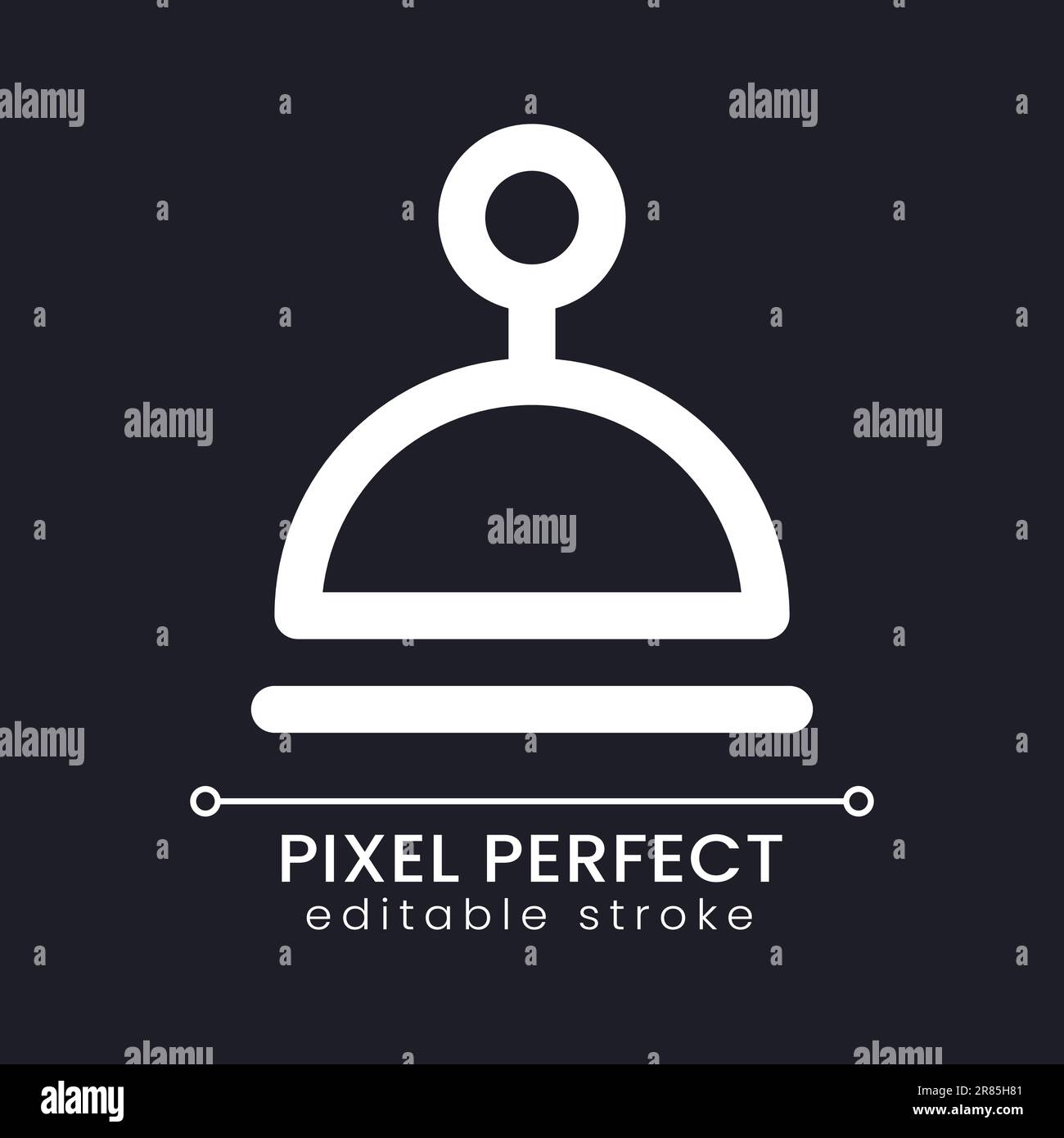In room dining pixel perfect white linear ui icon for dark theme Stock ...