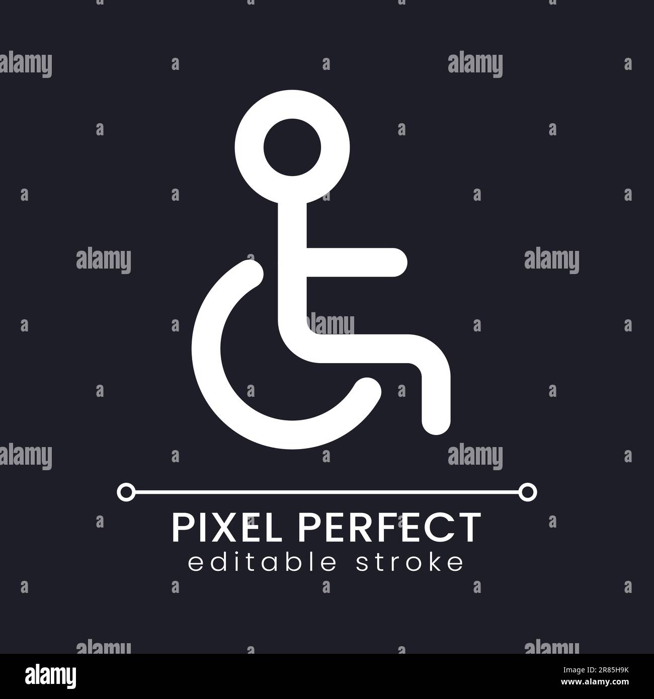 Disability pixel perfect white linear ui icon for dark theme Stock ...