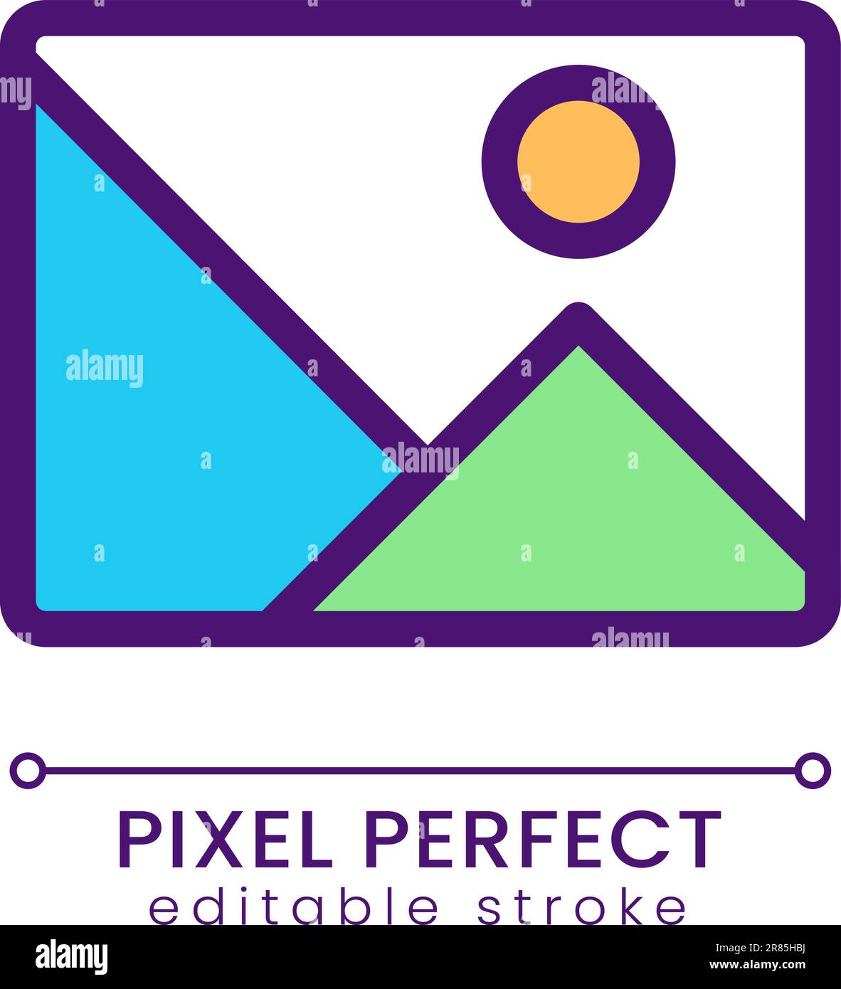 Gallery button pixel perfect RGB color icon Stock Vector Image & Art ...