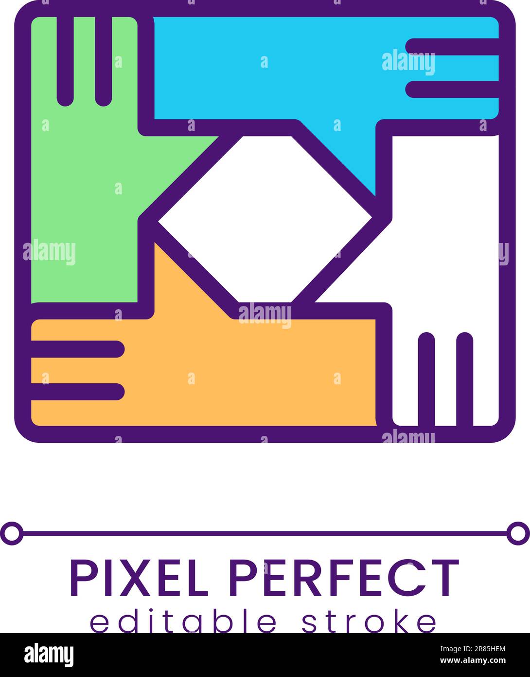 Teamwork pixel perfect RGB color icon Stock Vector Image & Art - Alamy
