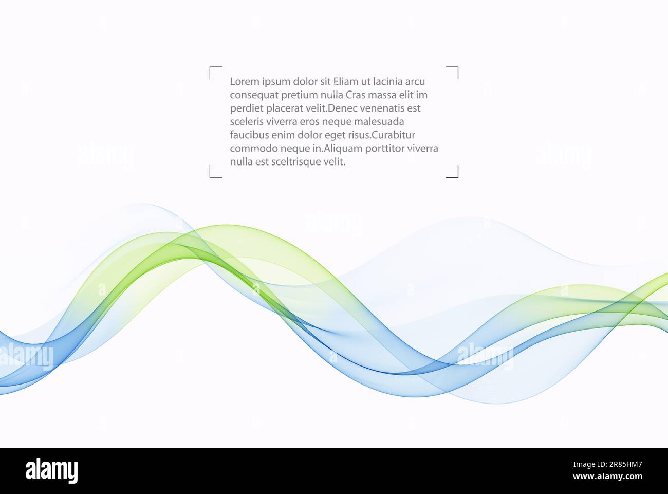 Blue and green lines in the form of an abstract wave of a transparent ...