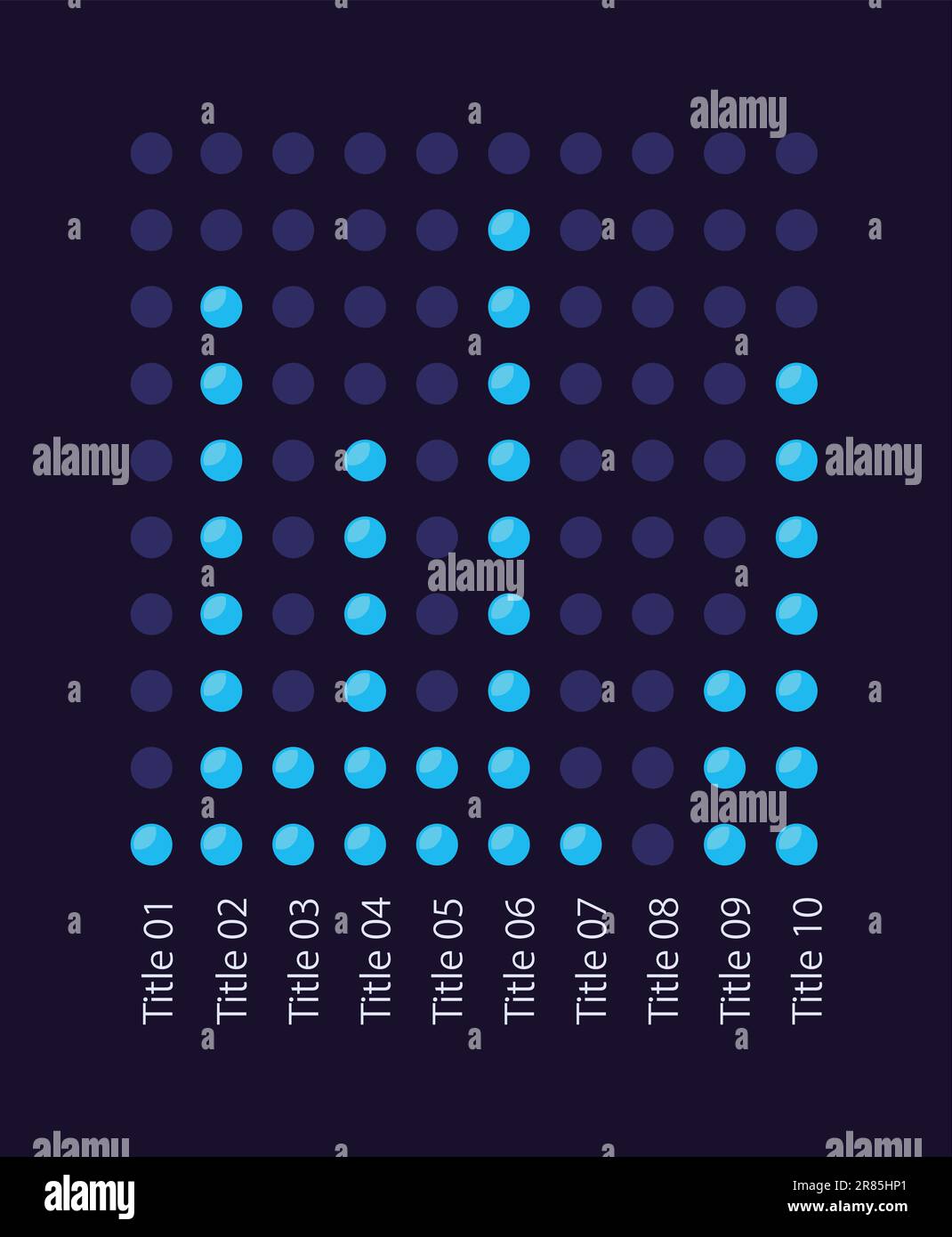 Dot stacks infographic chart design template for dark theme Stock ...