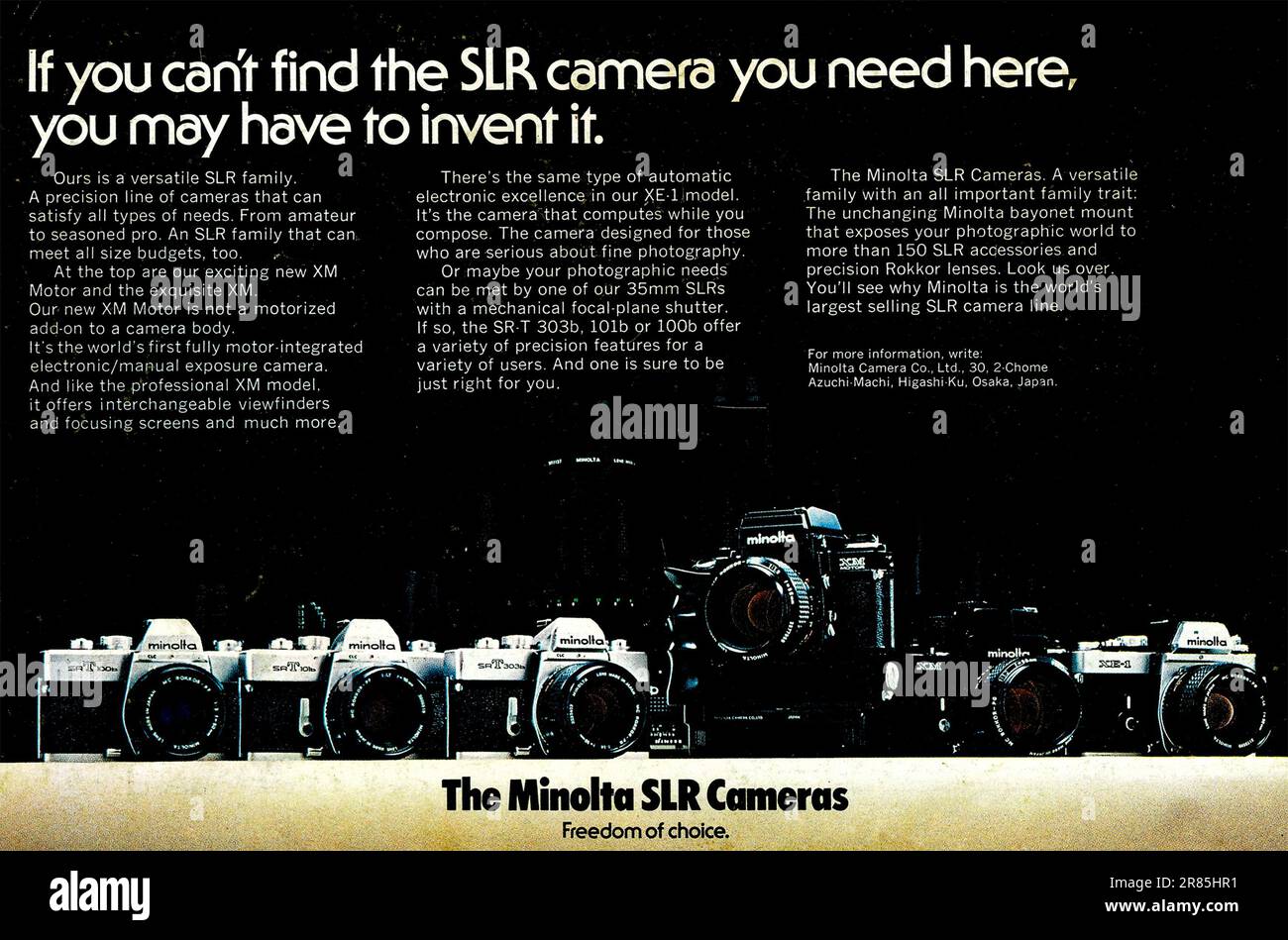 Minolta SLR cameras advert in a magazine 1996 Stock Photo - Alamy