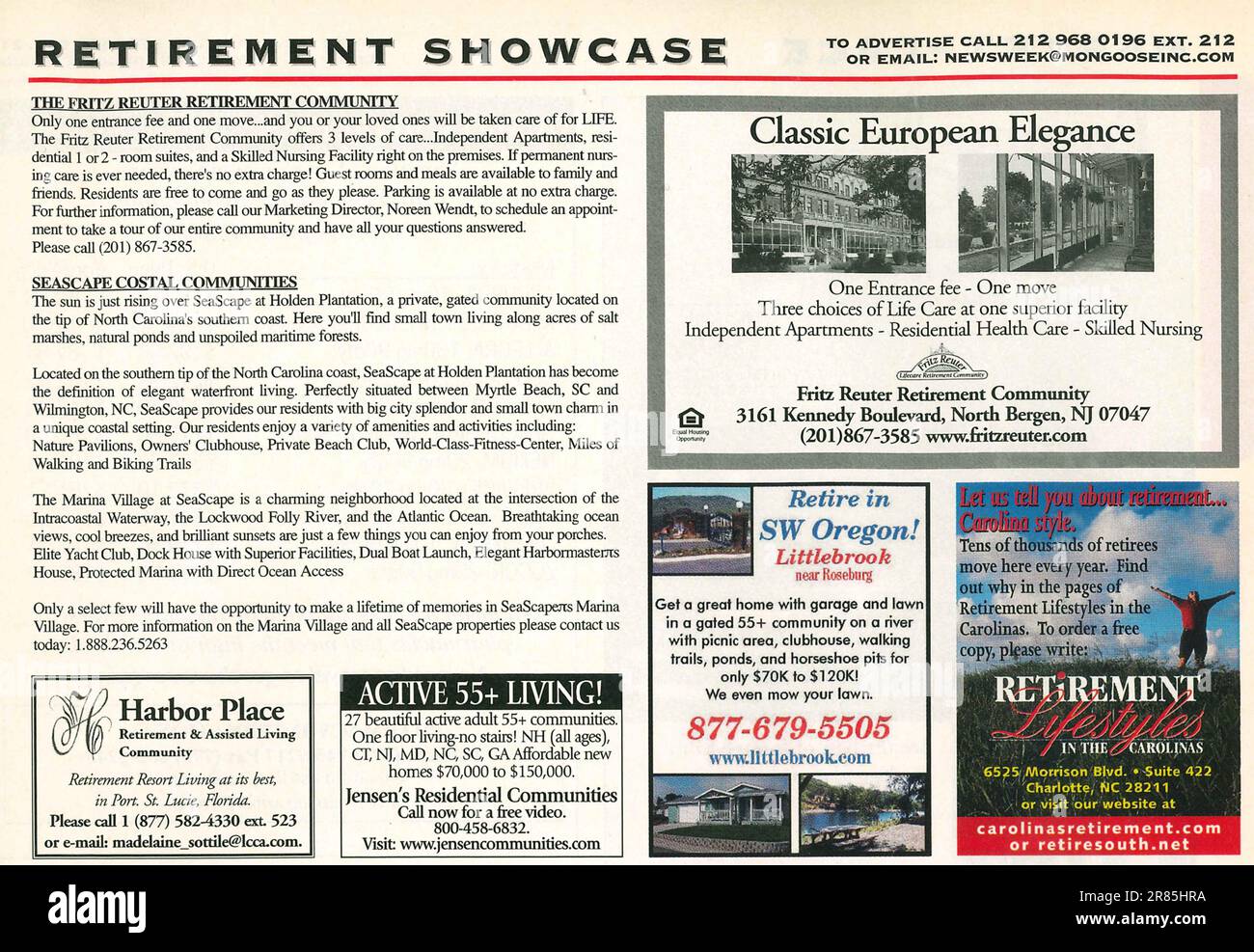 Retirement showcase advertisement pages, Places to retire, Active ...