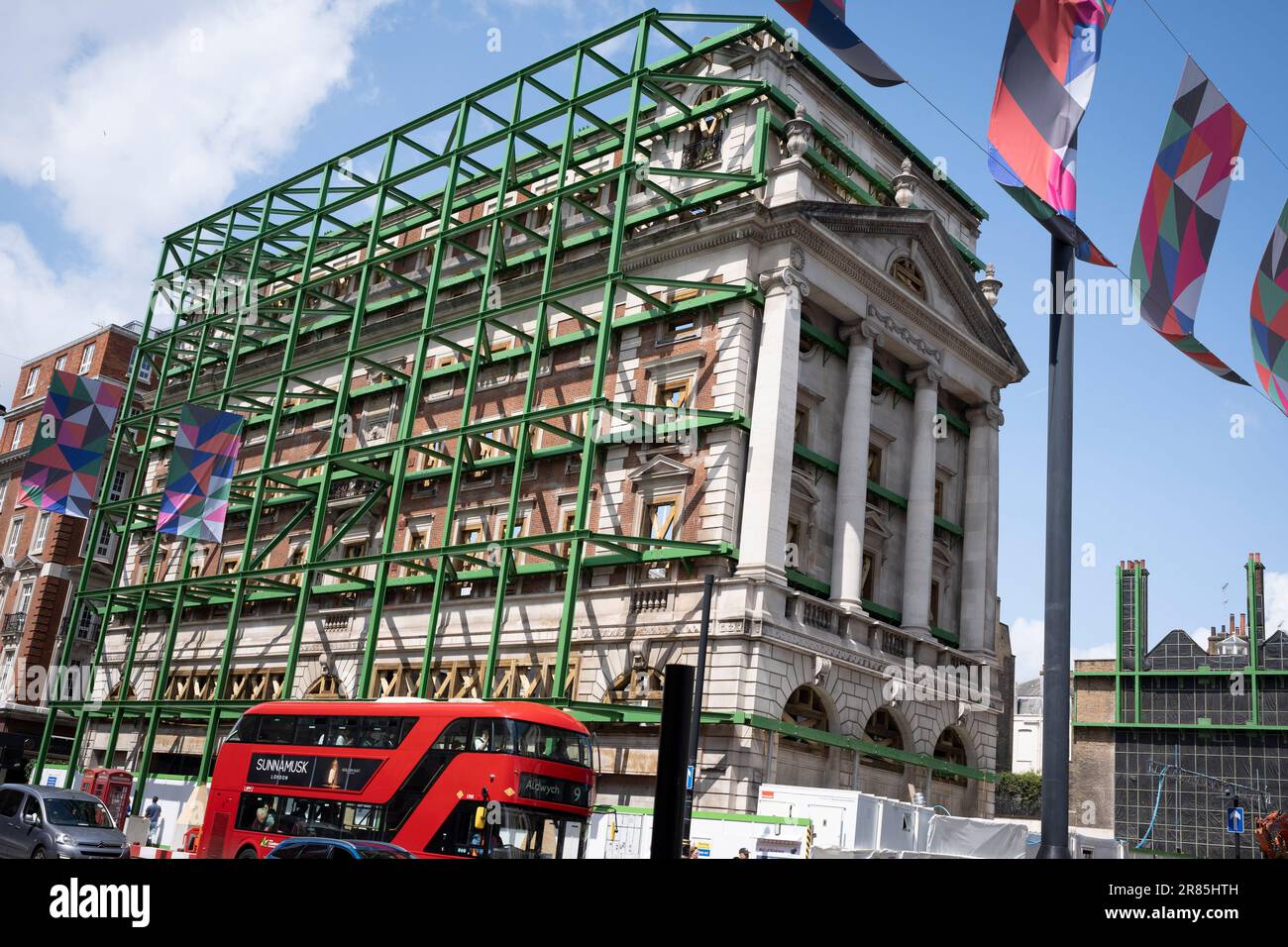 A large building is being reconstructed on Piccadilly, an example of ...