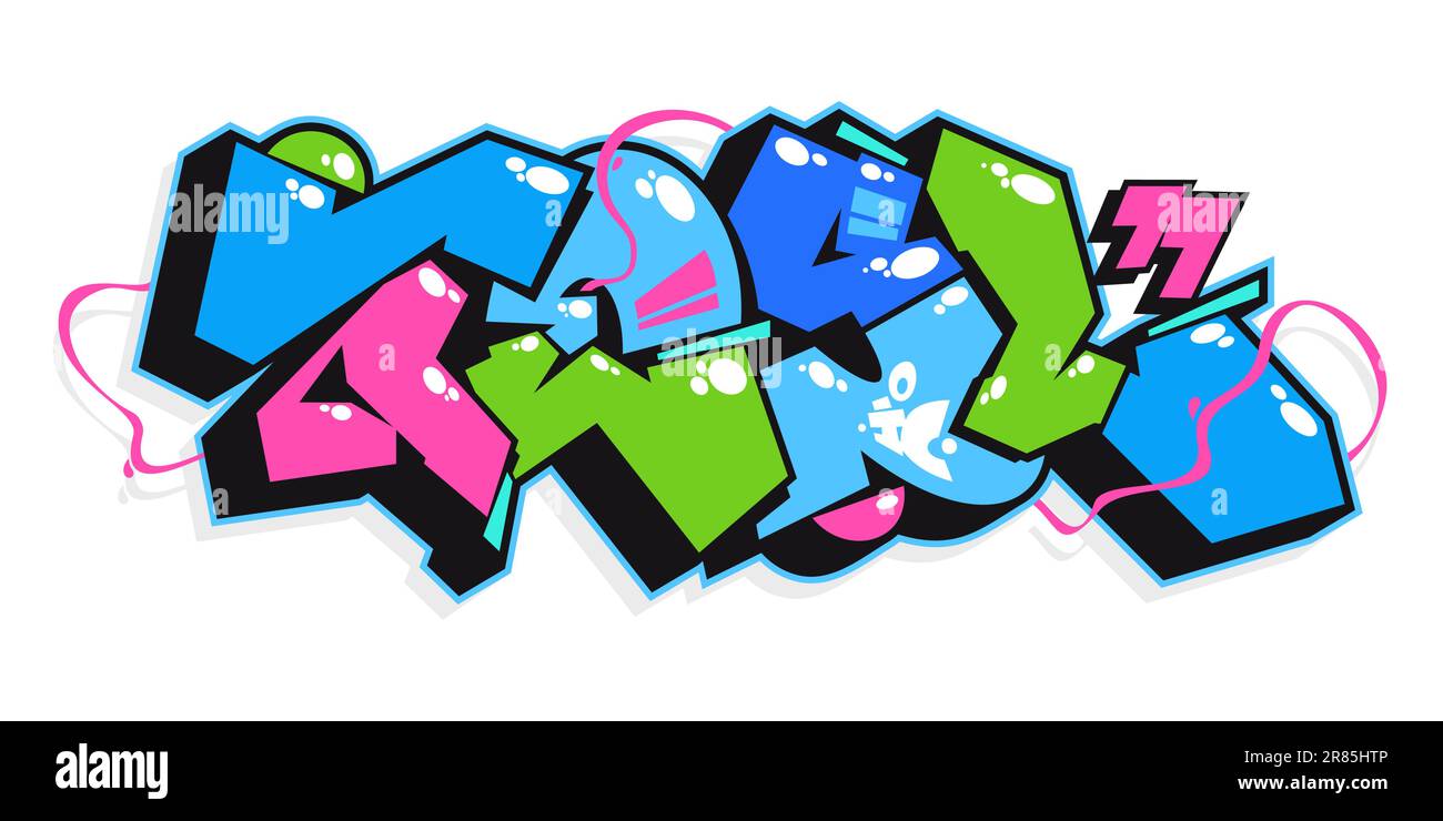 Colorful Abstract Urban Graffiti Street Art Word Lettering Vector ...