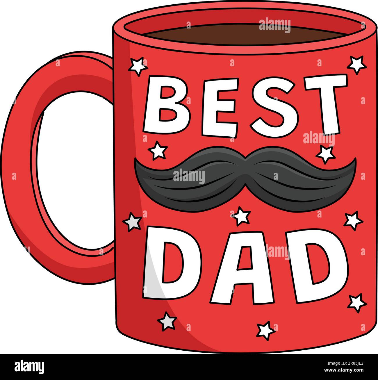Best Dad Mug Cartoon Colored Clipart Illustration Stock Vector Image ...