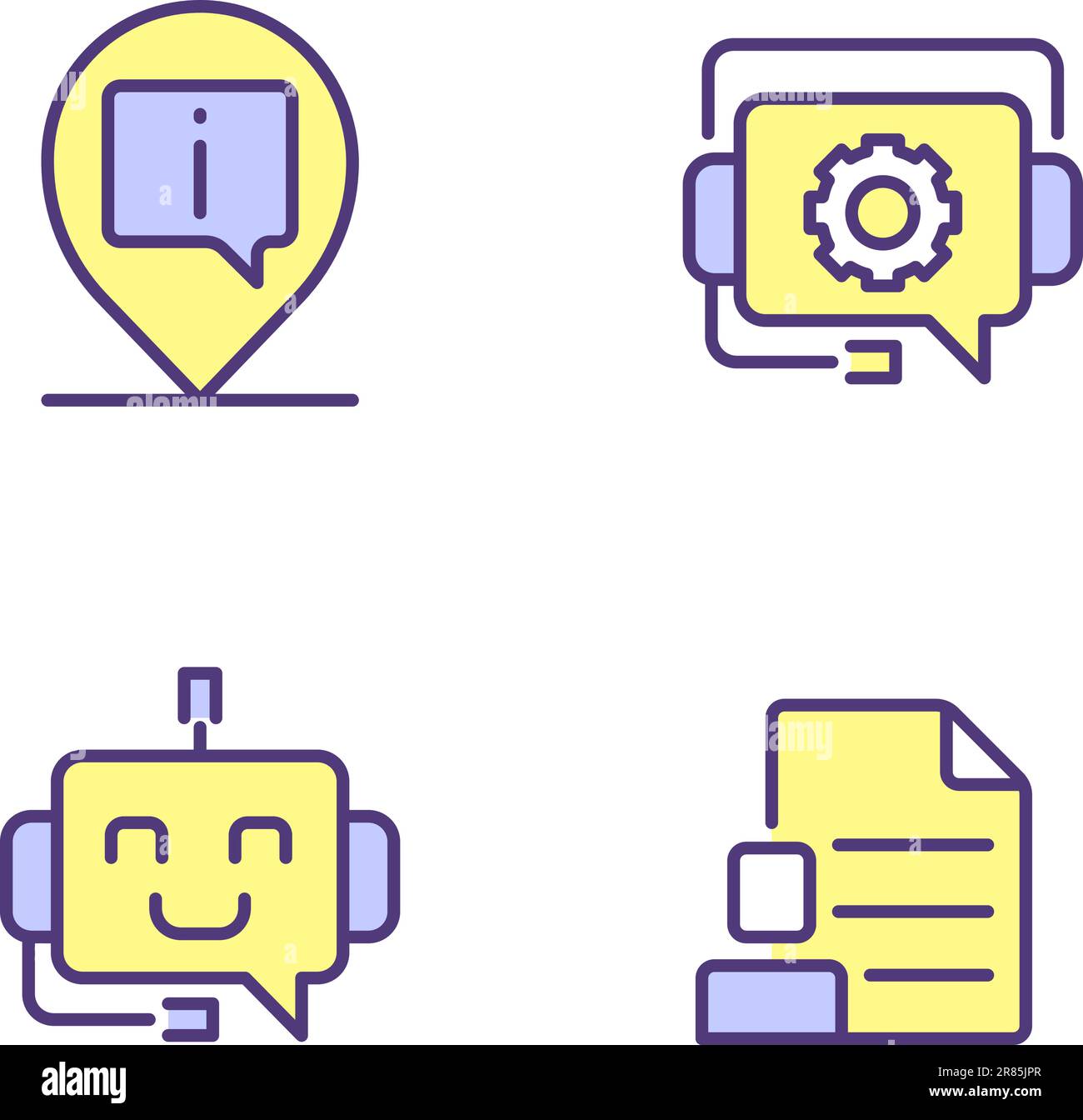Chatbot icon set support Cut Out Stock Images & Pictures - Alamy