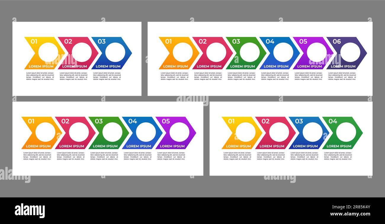 Arrows with blank cells infographic chart design template set Stock ...