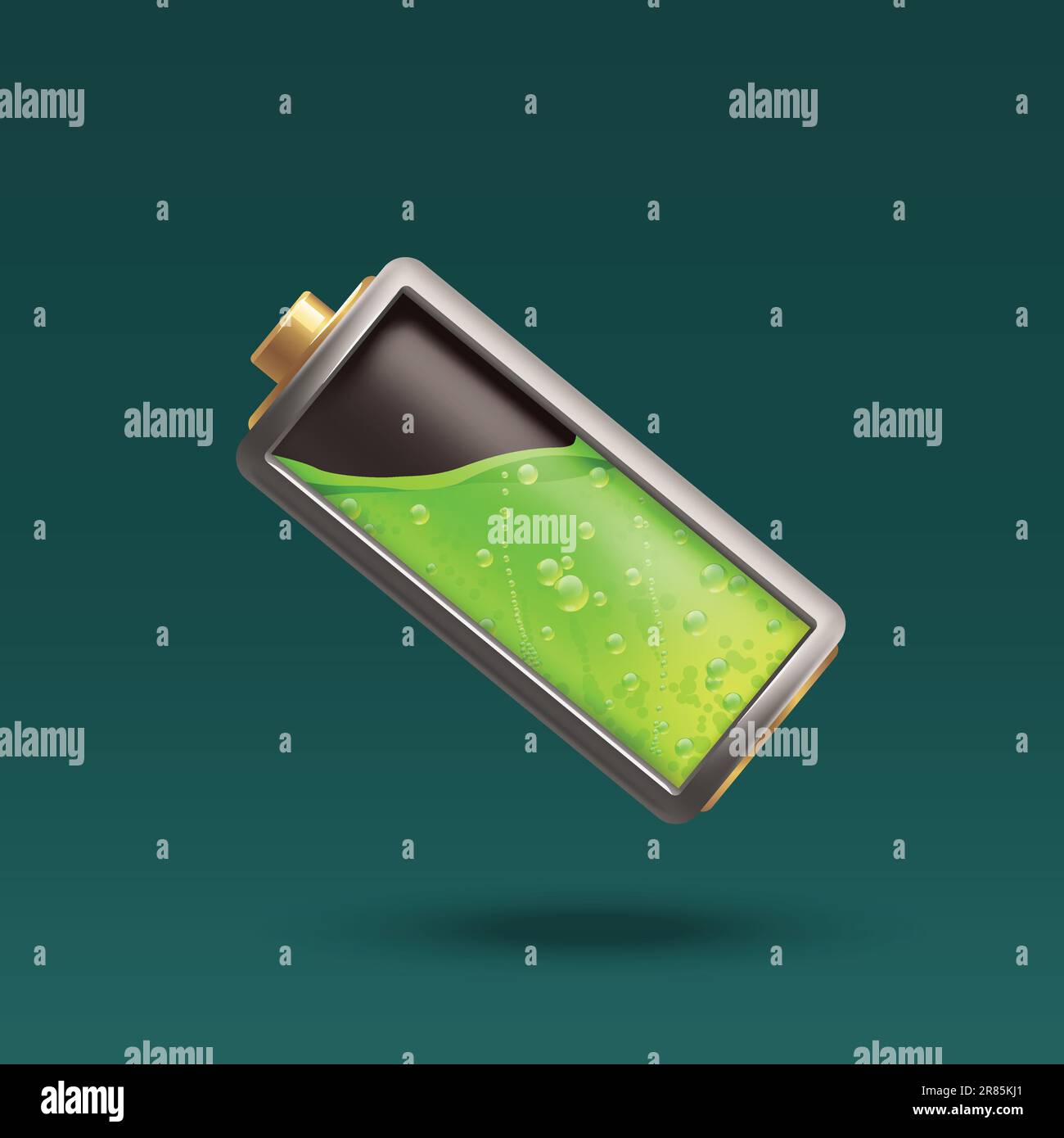 a realistic battery with green liquid inside Stock Vector Image & Art ...