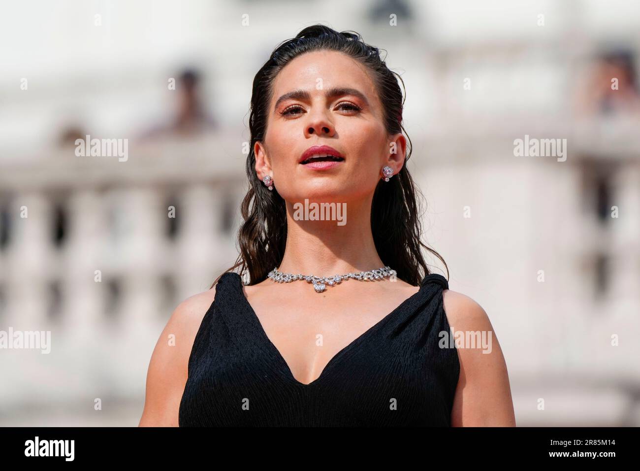 Actress Hayley Atwell poses for photographers on the red carpet of the ...