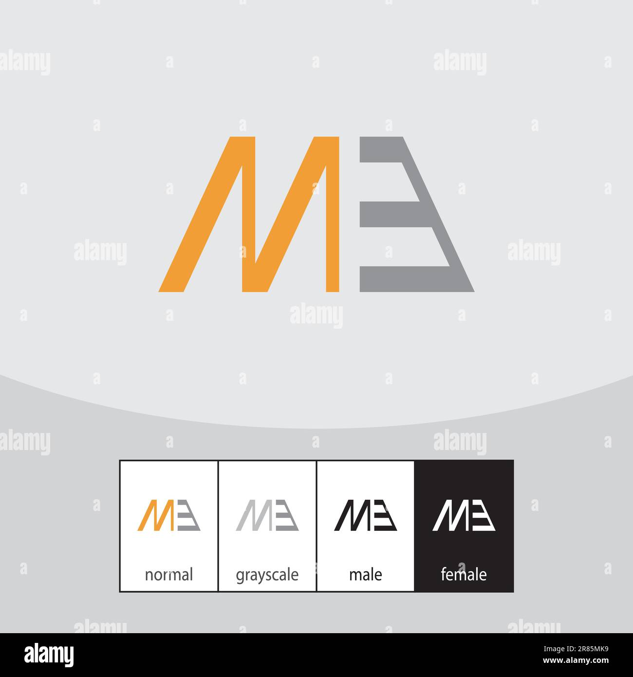 M and E Letter Logo. Orange and Gray - Vector Stock Vector Image & Art ...