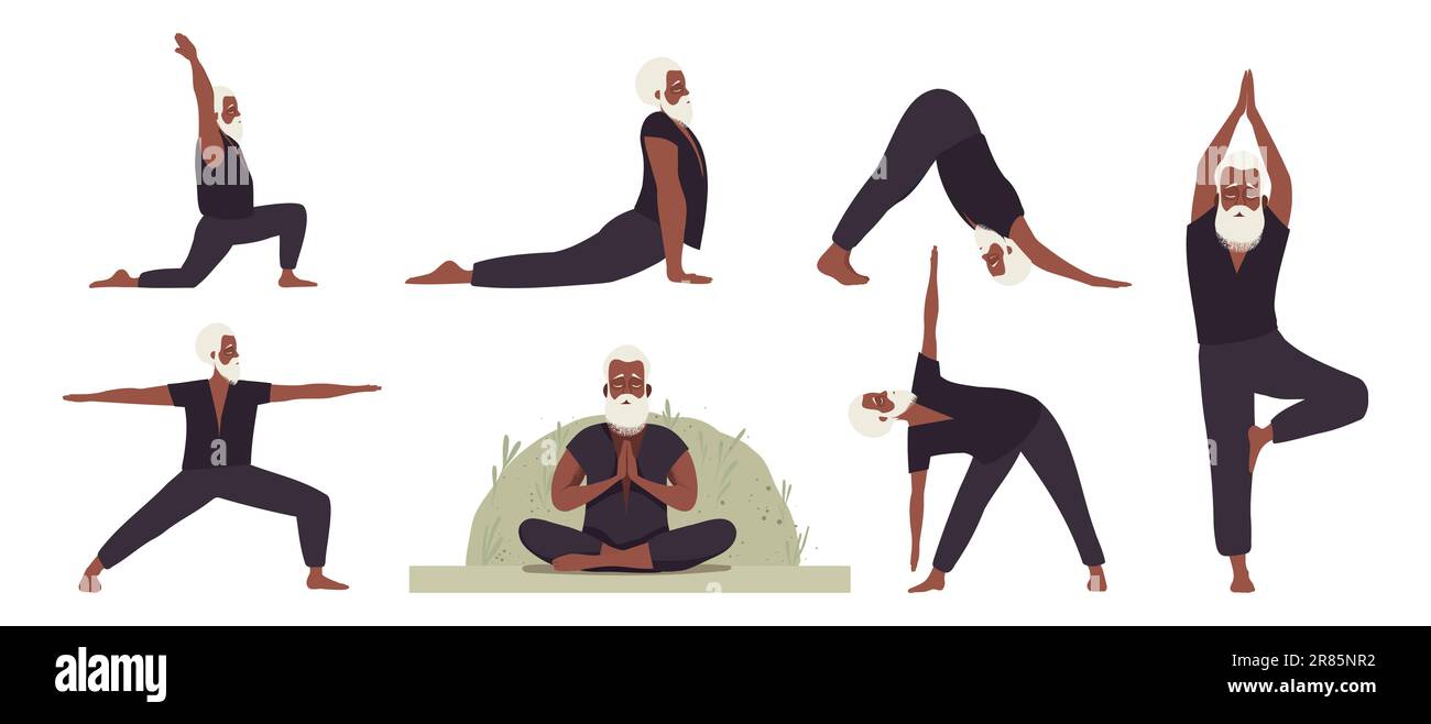 Fitness class doing yoga Stock Vector Images - Alamy