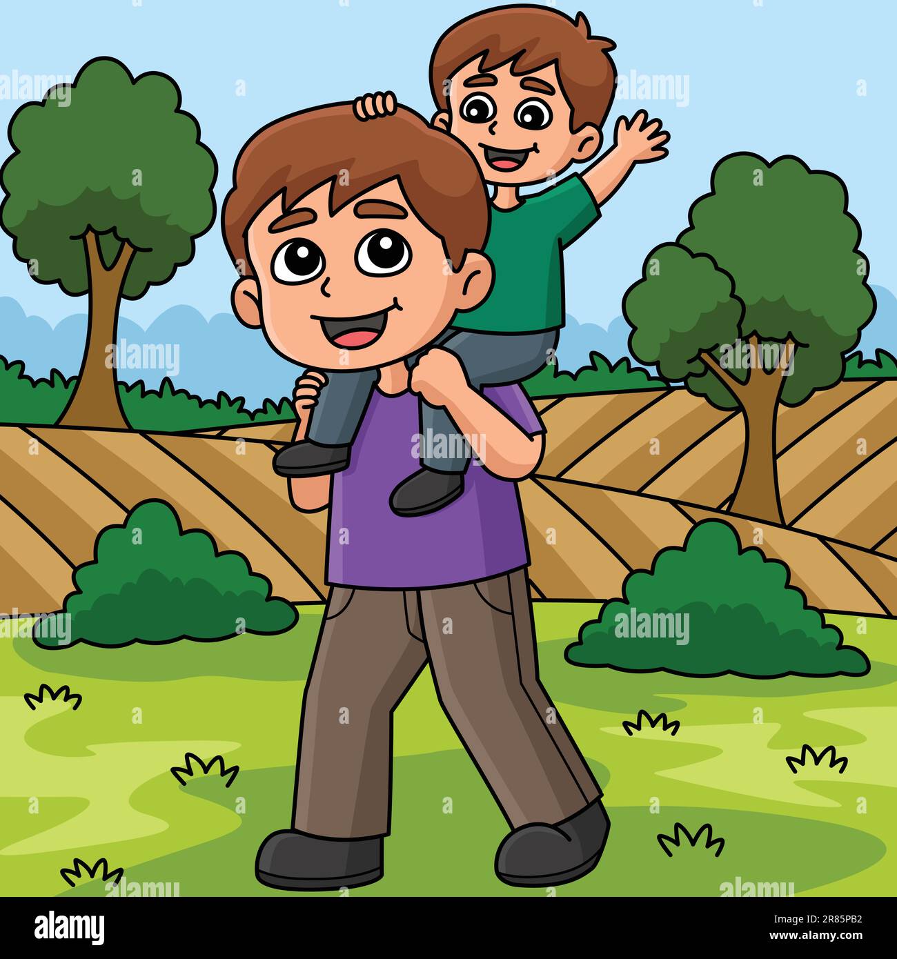Cartoon dad and son hi-res stock photography and images - Alamy