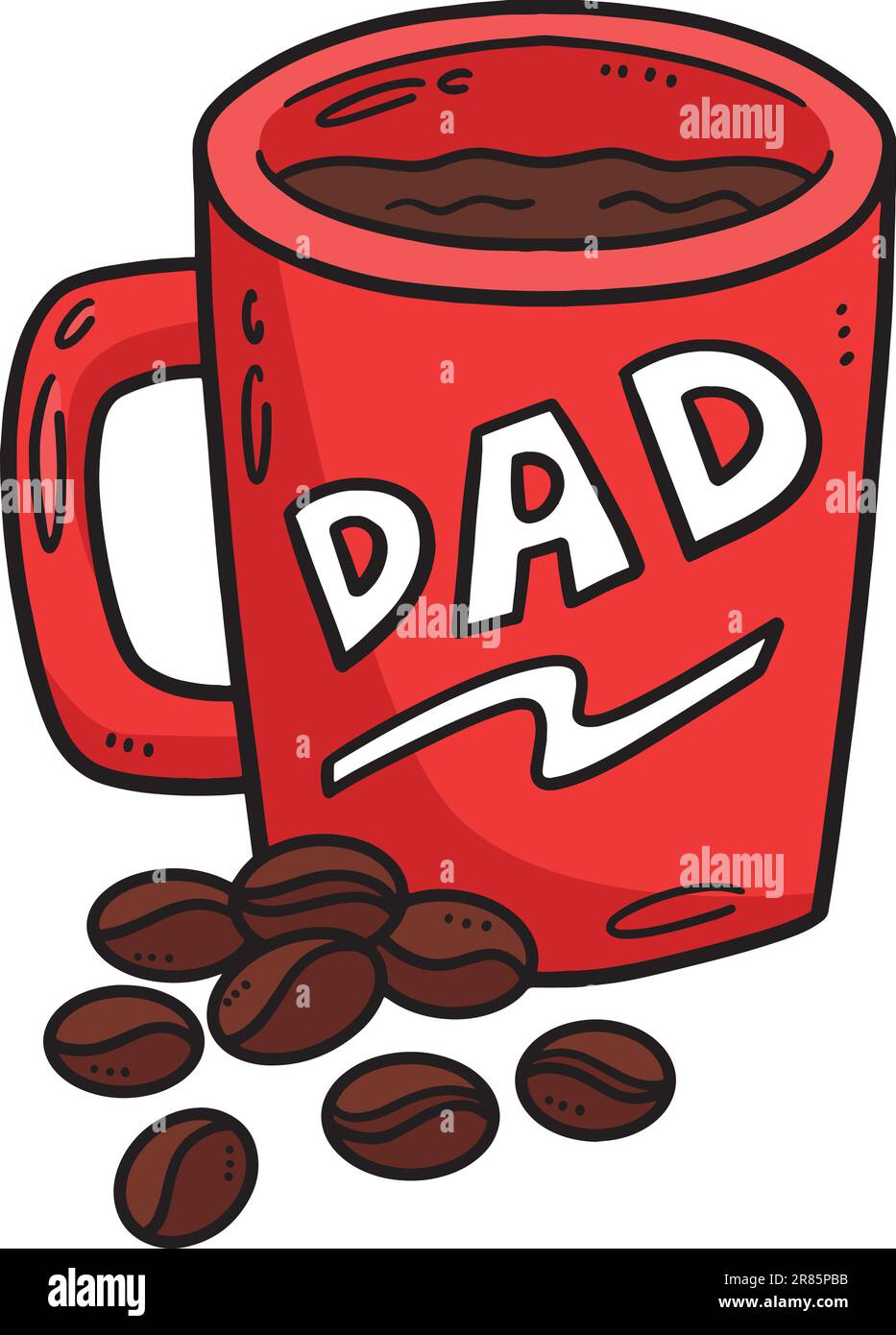 Mug with Coffee and Coffee Beans Cartoon Clipart Stock Vector Image ...