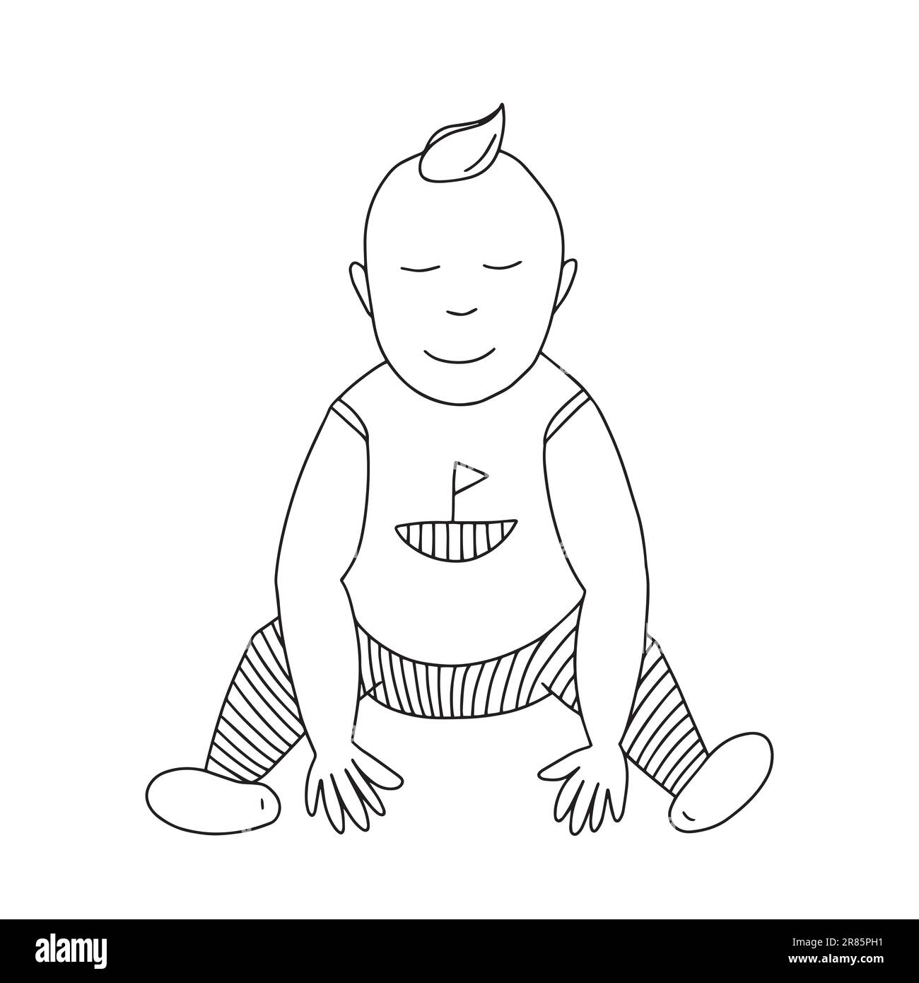 Baby boy vector hand drawn Stock Vector Image & Art - Alamy