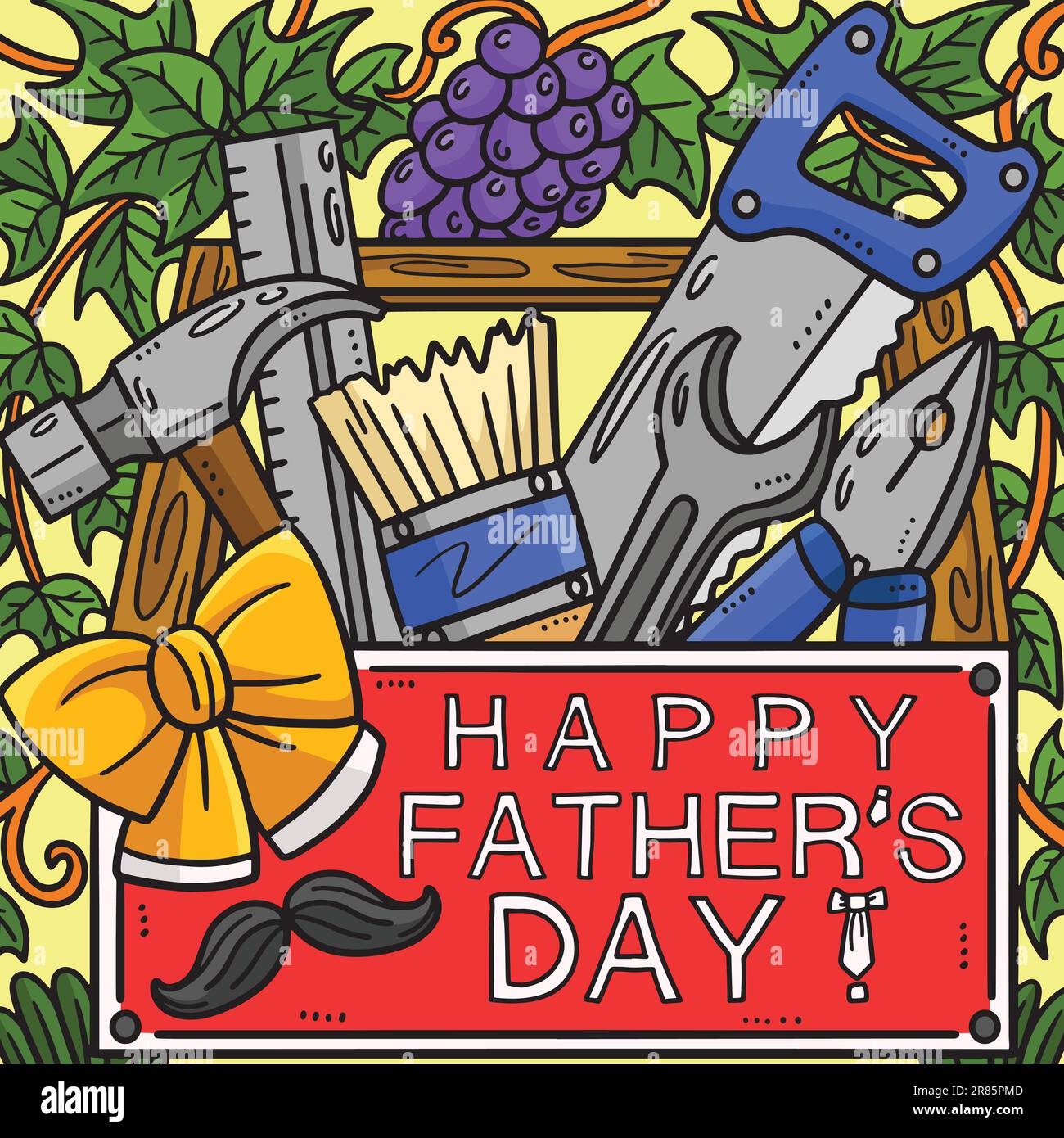 Happy Fathers Day Toolbox Colored Cartoon Stock Vector Image & Art - Alamy