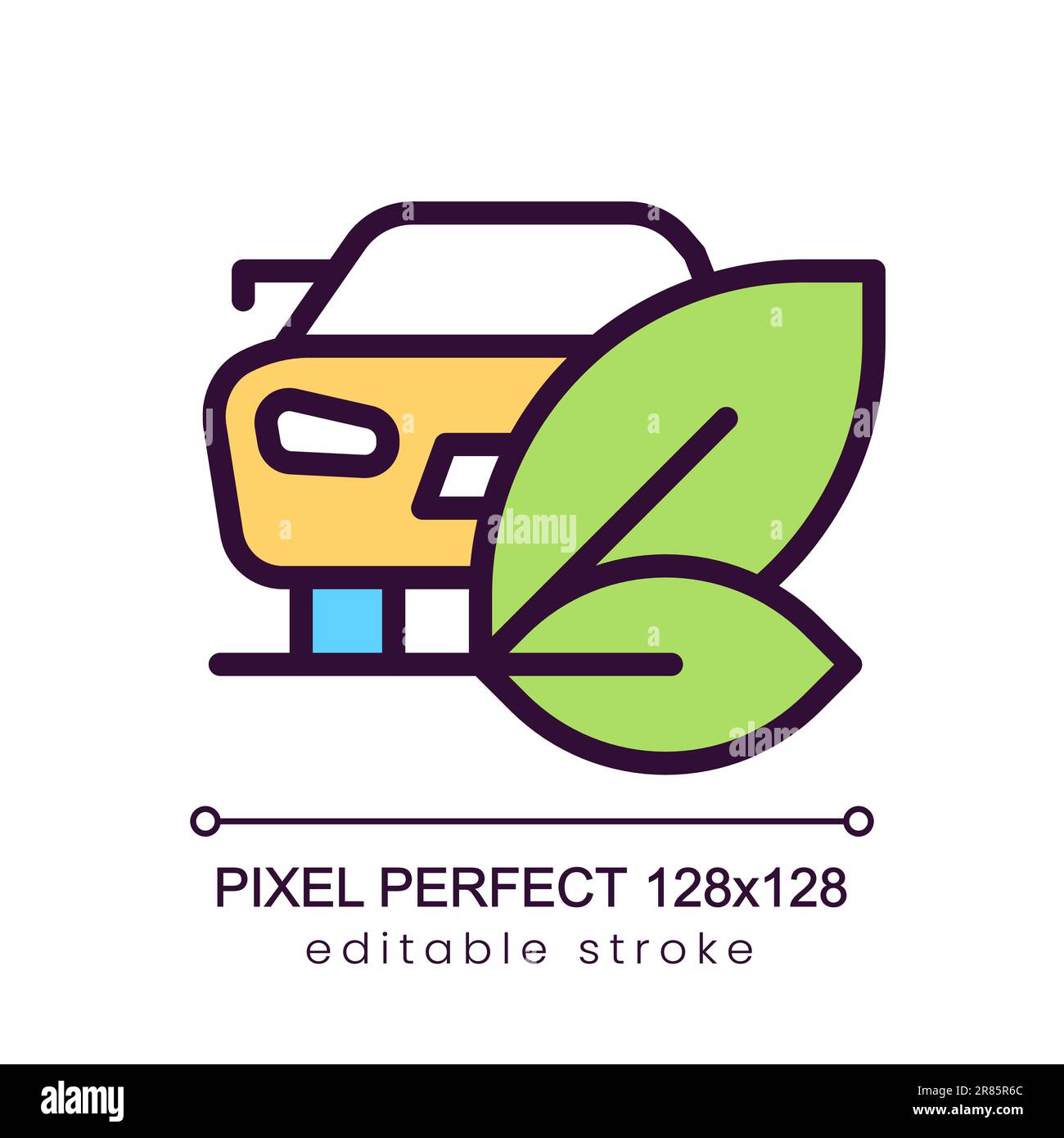 Eco friendly vehicle pixel perfect RGB color icon Stock Vector Image ...