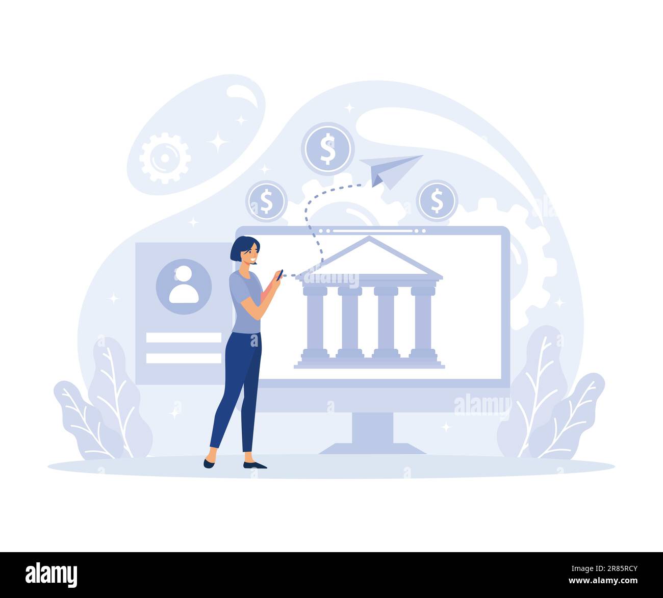 Remote payroll concept, money transfer online, remote work payment ...