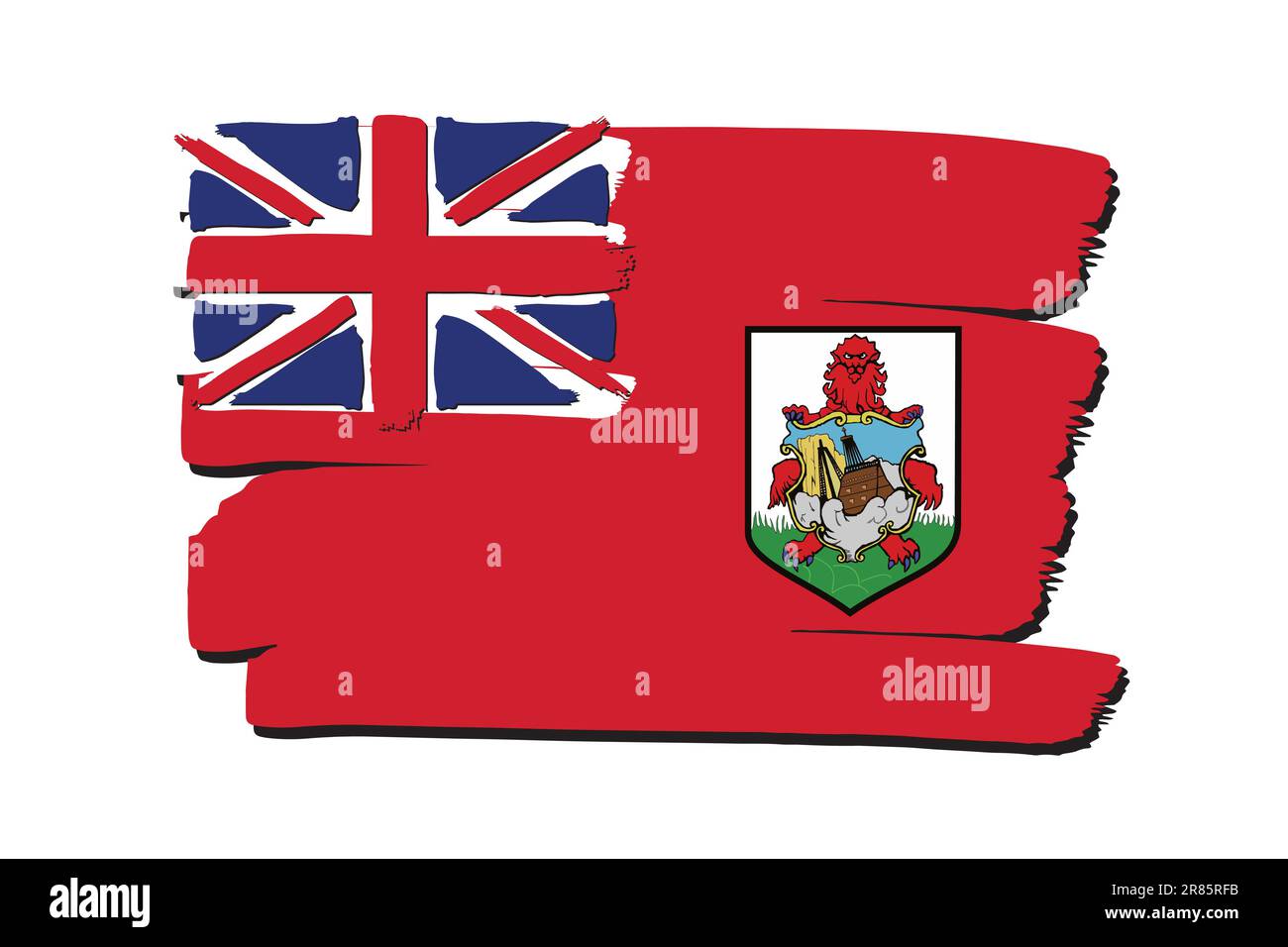Bermuda Flag with colored hand drawn lines in Vector Format Stock ...