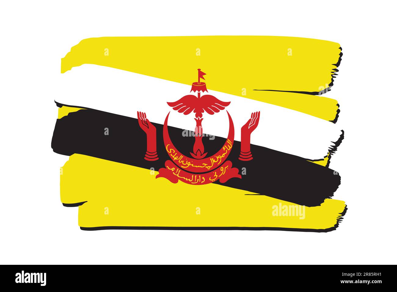 Brunei Flag with colored hand drawn lines in Vector Format Stock Vector ...