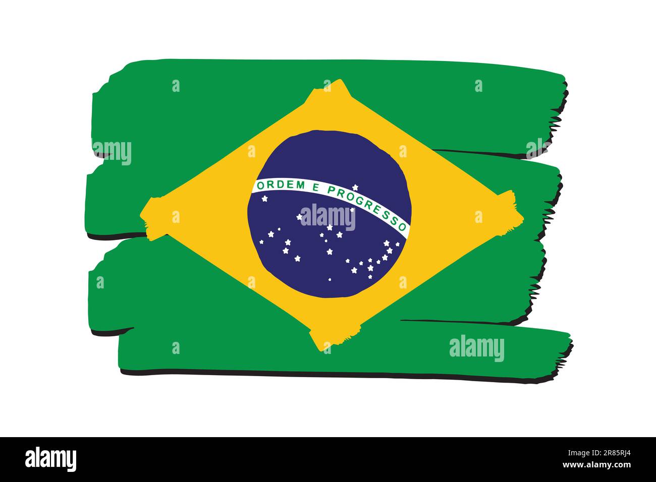 Brazil Flag with colored hand drawn lines in Vector Format Stock Vector ...