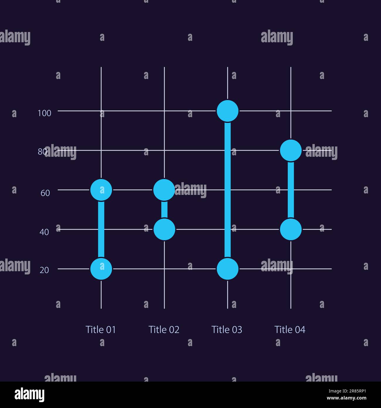 Dumbbell plot infographic chart design template for dark theme Stock ...