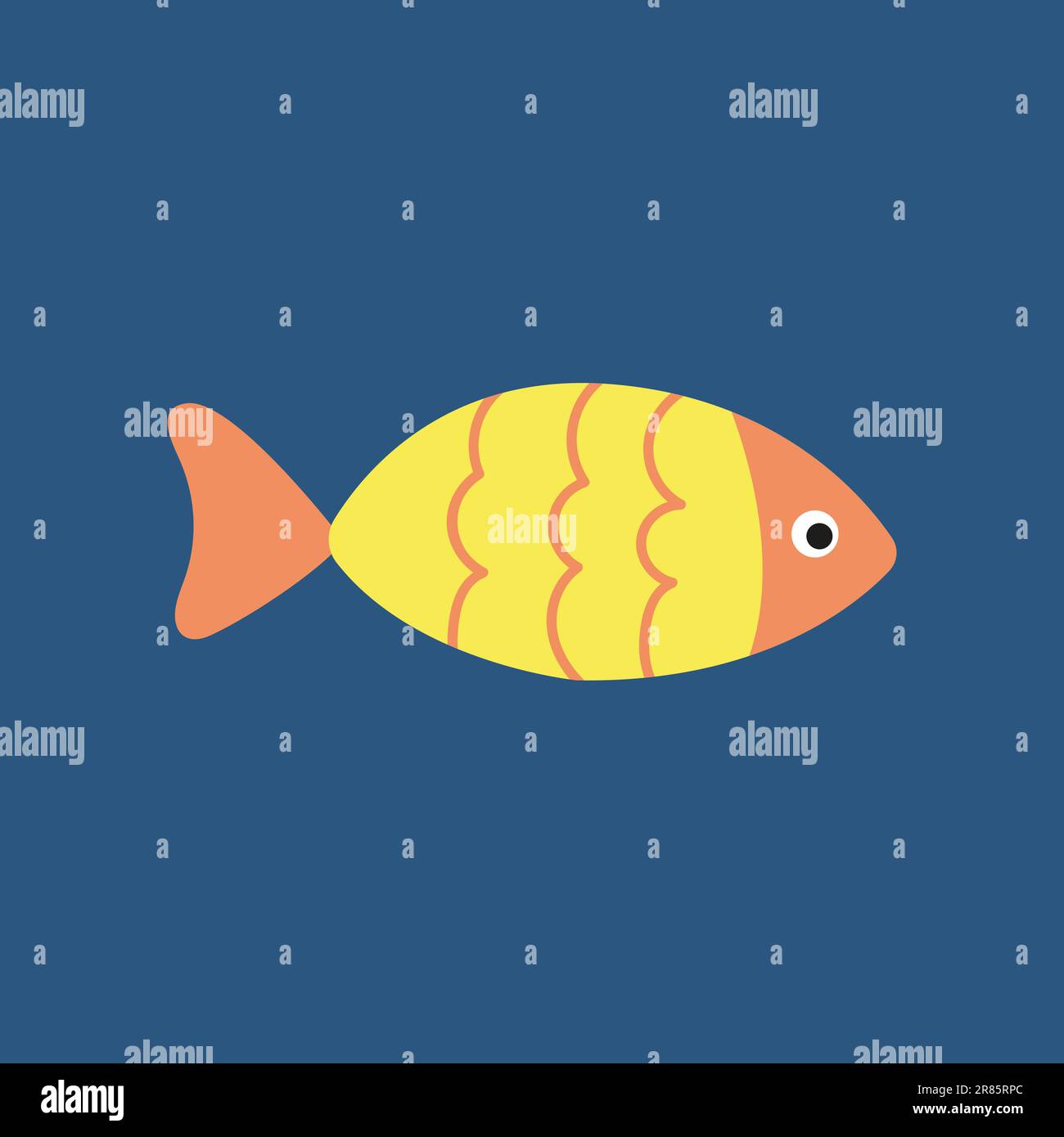 Vector yellow fish flat style illustration Stock Vector Image & Art - Alamy
