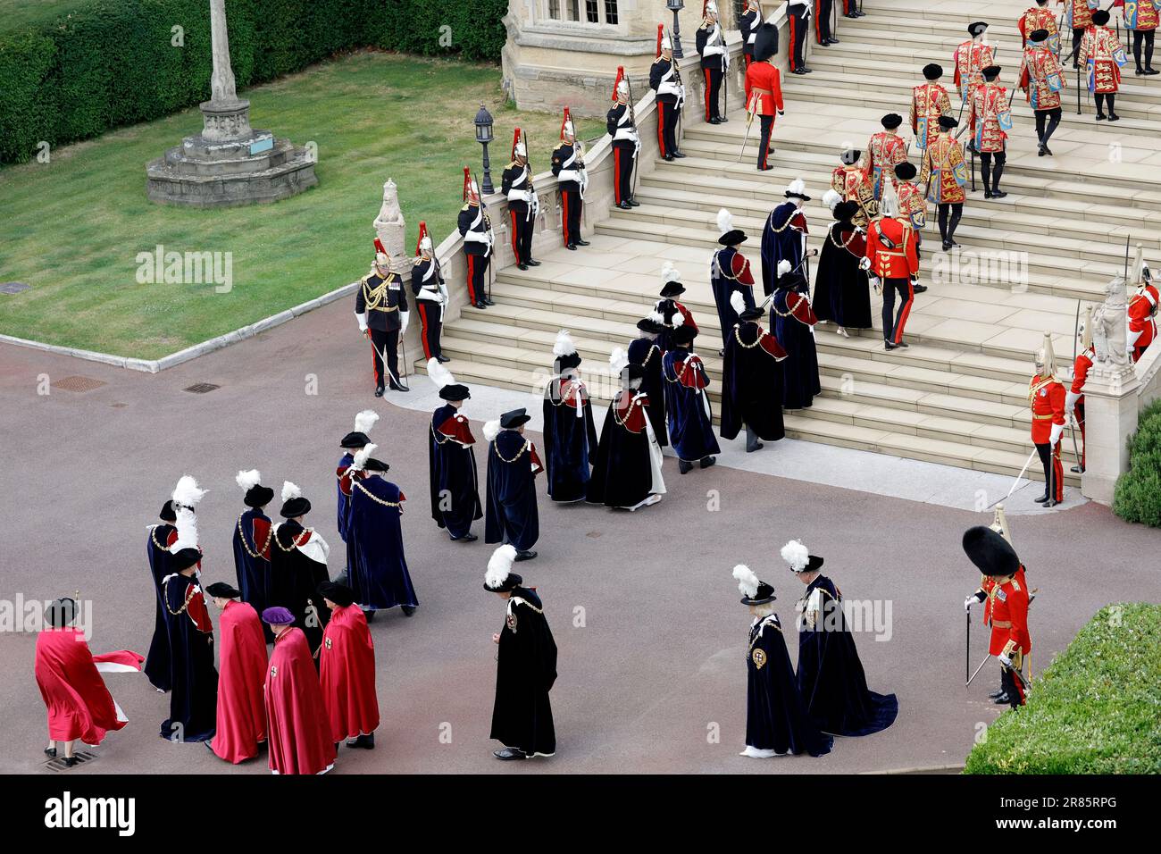 The procession enters St George's Chapel for the annual Most Noble ...