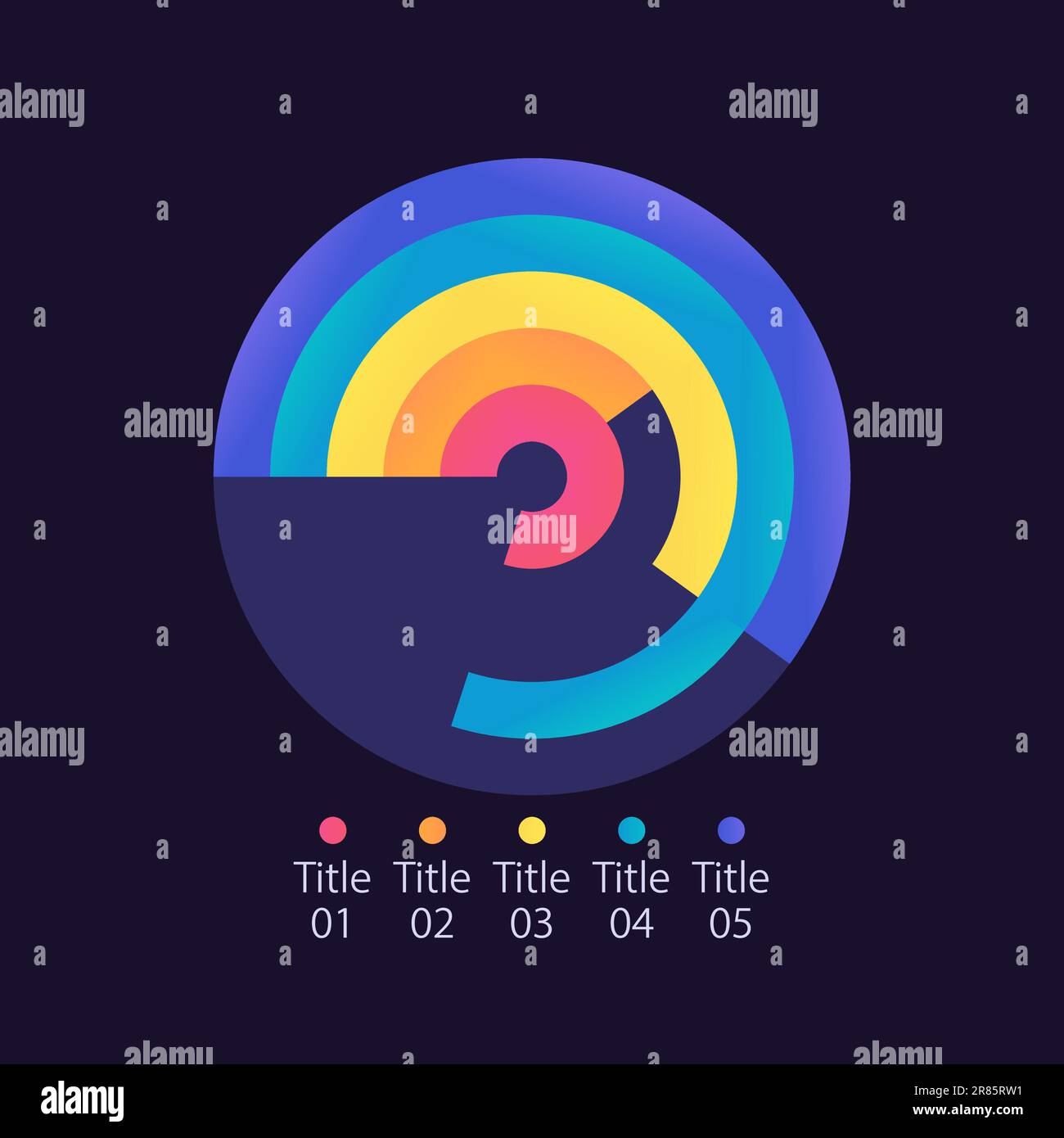 Circular bar infographic chart design template for dark theme Stock Vector Image & Art - Alamy