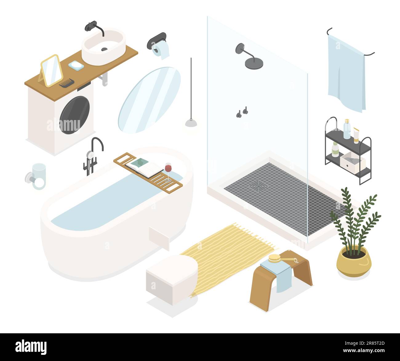 Bathroom - modern vector colorful isometric illustrations set Stock Vector Image & Art - Alamy