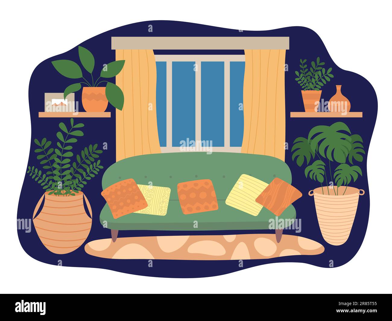 Vector home interior in flat style Stock Vector Image & Art - Alamy