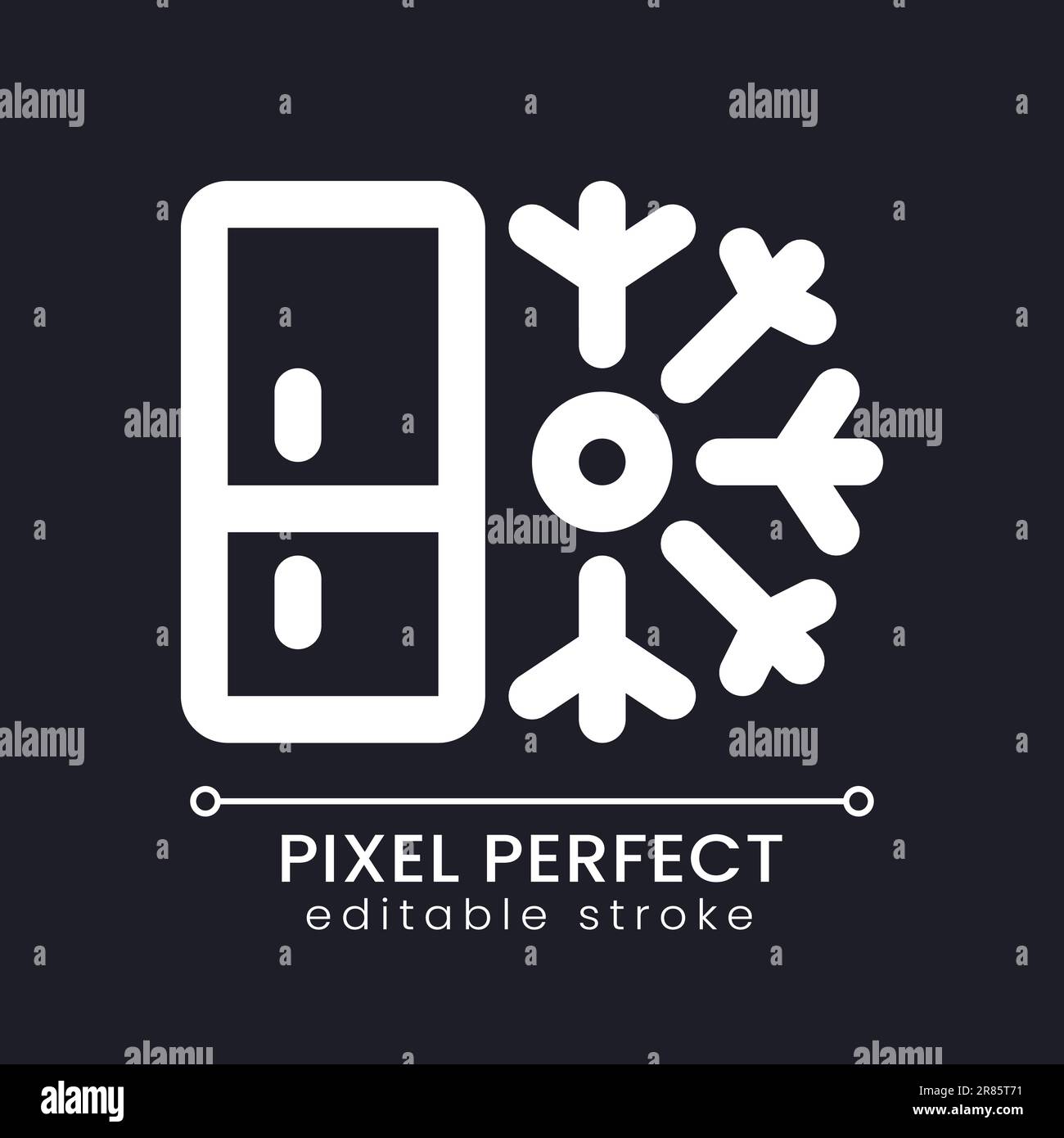 Refrigerator pixel perfect white linear ui icon for dark theme Stock Vector Image & Art - Alamy