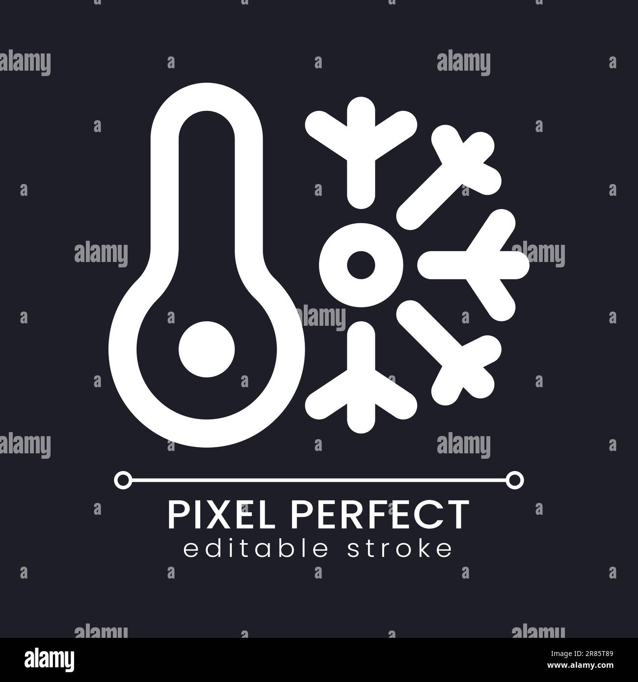 Climate control system pixel perfect white linear ui icon for dark ...