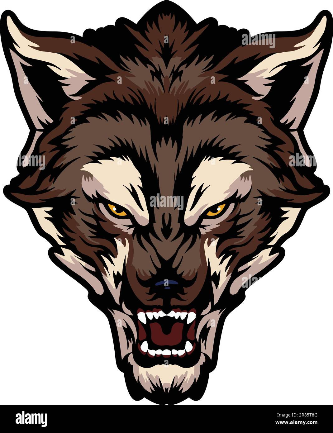 Wolf face illustration Stock Vector Images - Alamy