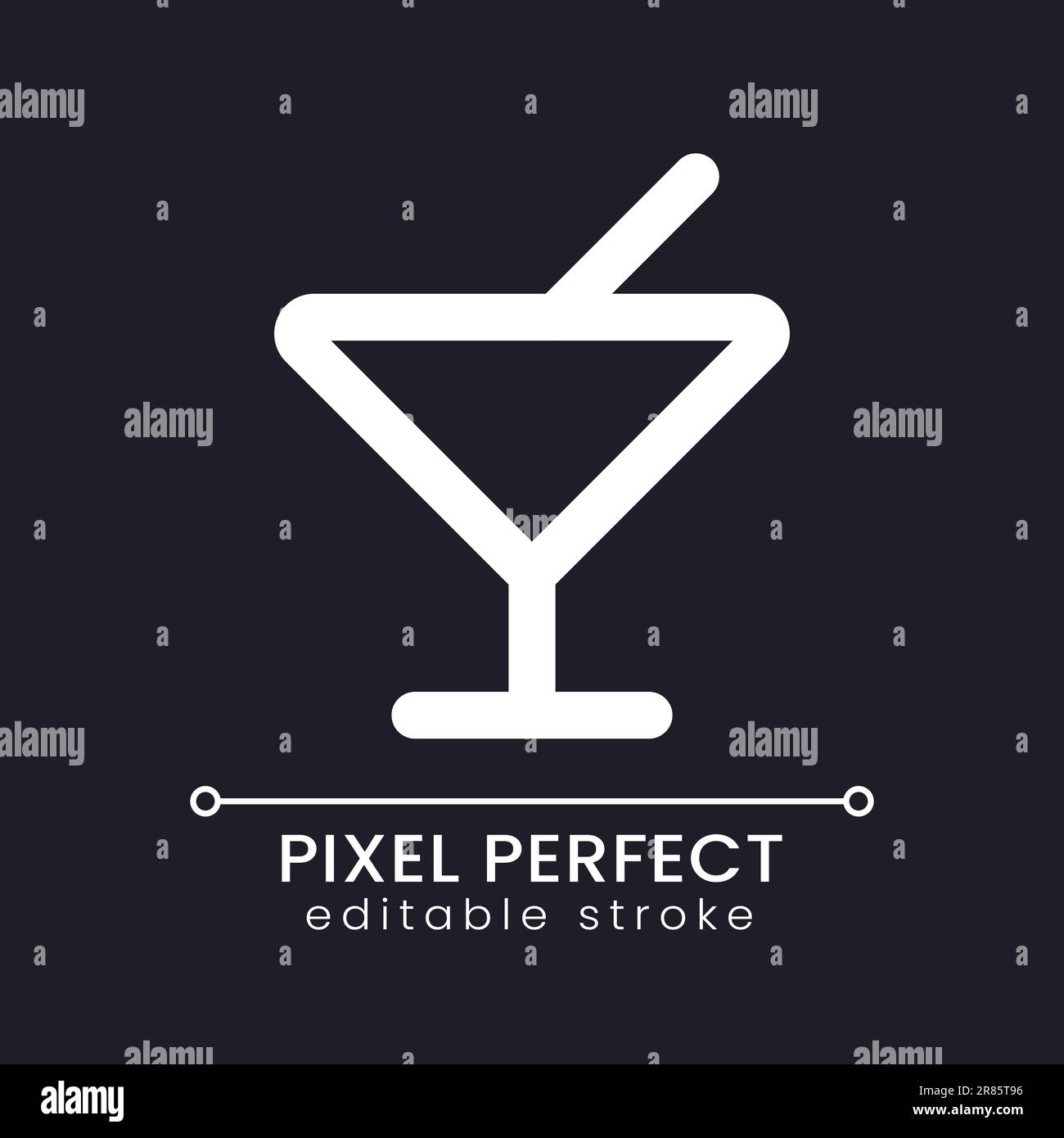 Bar pixel perfect white linear ui icon for dark theme Stock Vector ...