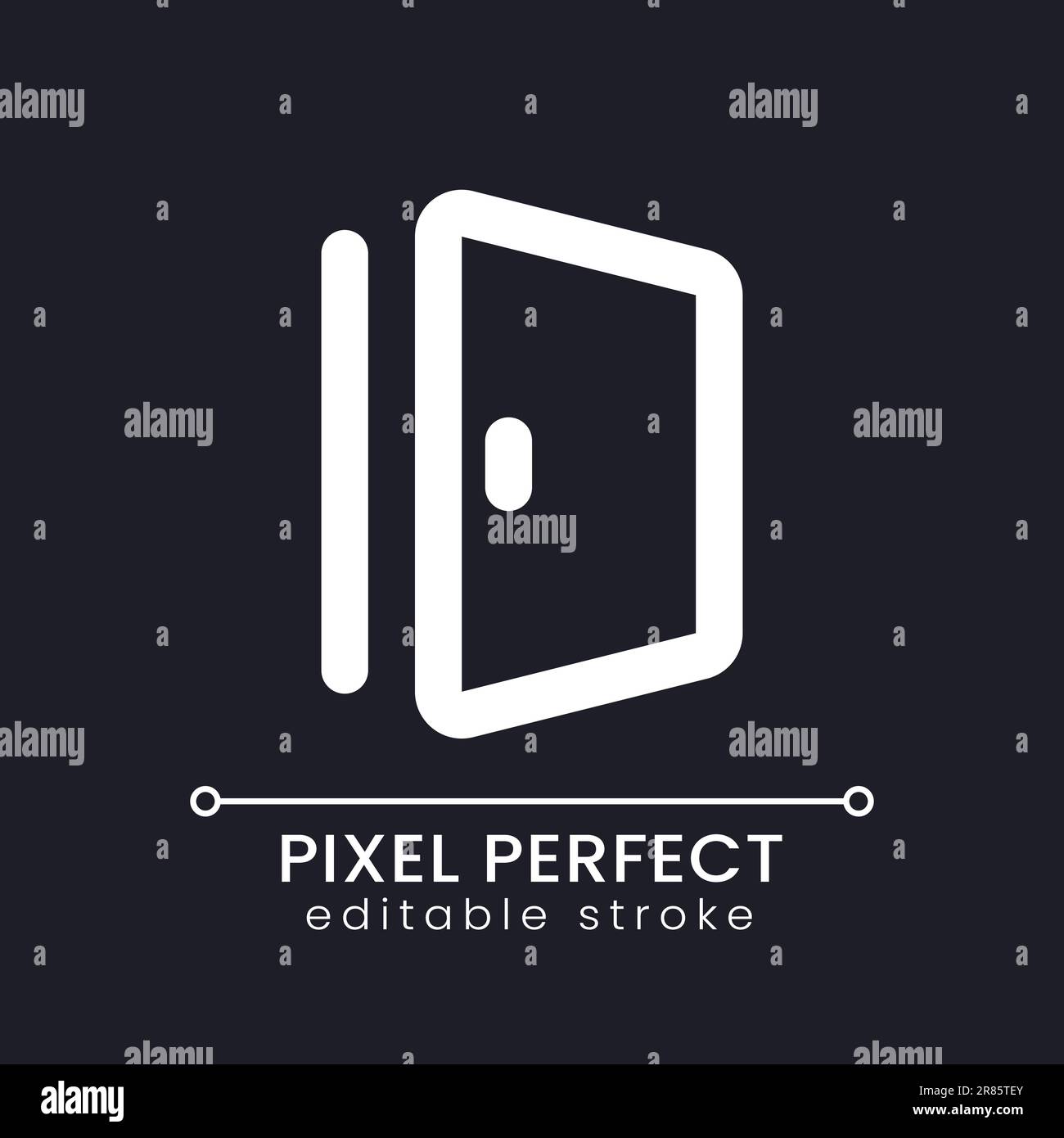 Door pixel perfect white linear ui icon for dark theme Stock Vector ...