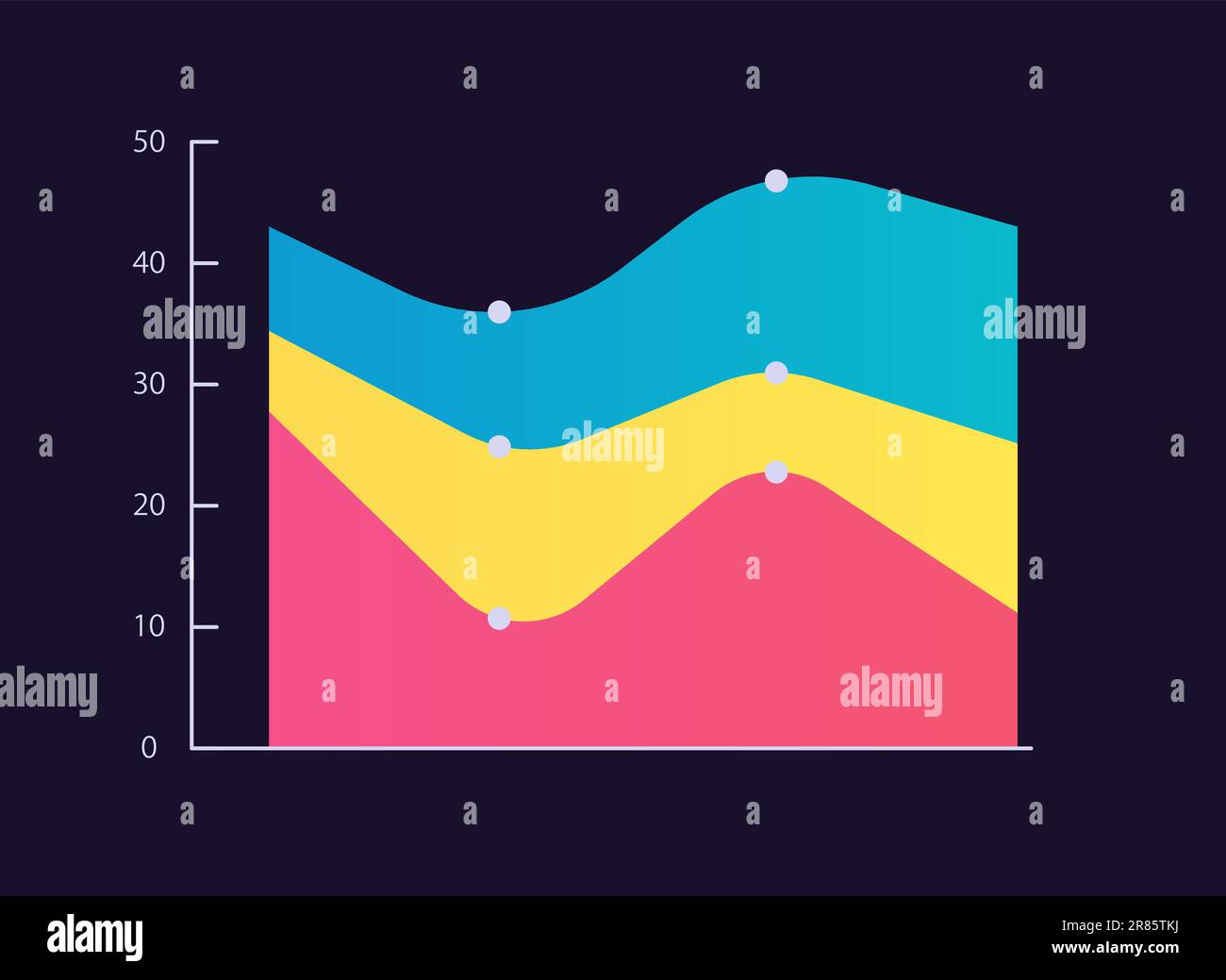 Layered area infographic chart design template for dark theme Stock ...