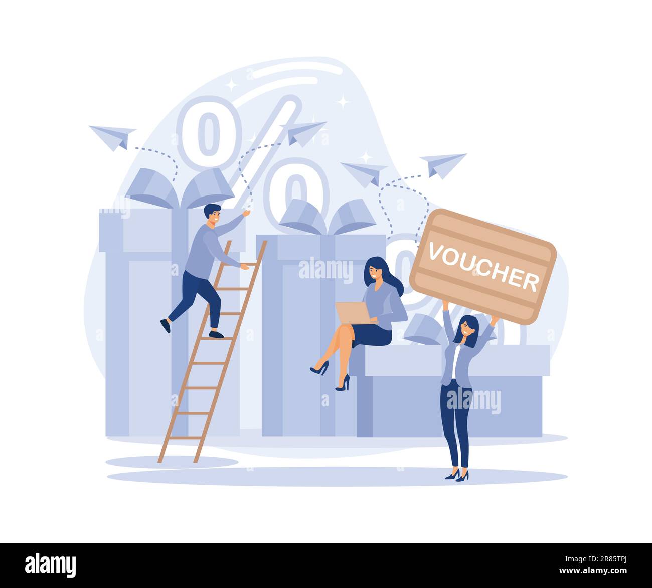 Customer loyalty marketing program, returning customer, flat vector ...