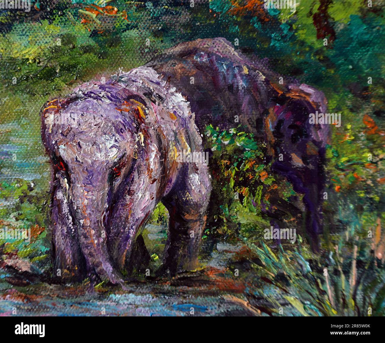 Elephant painted with acrylic hi-res stock photography and images - Alamy