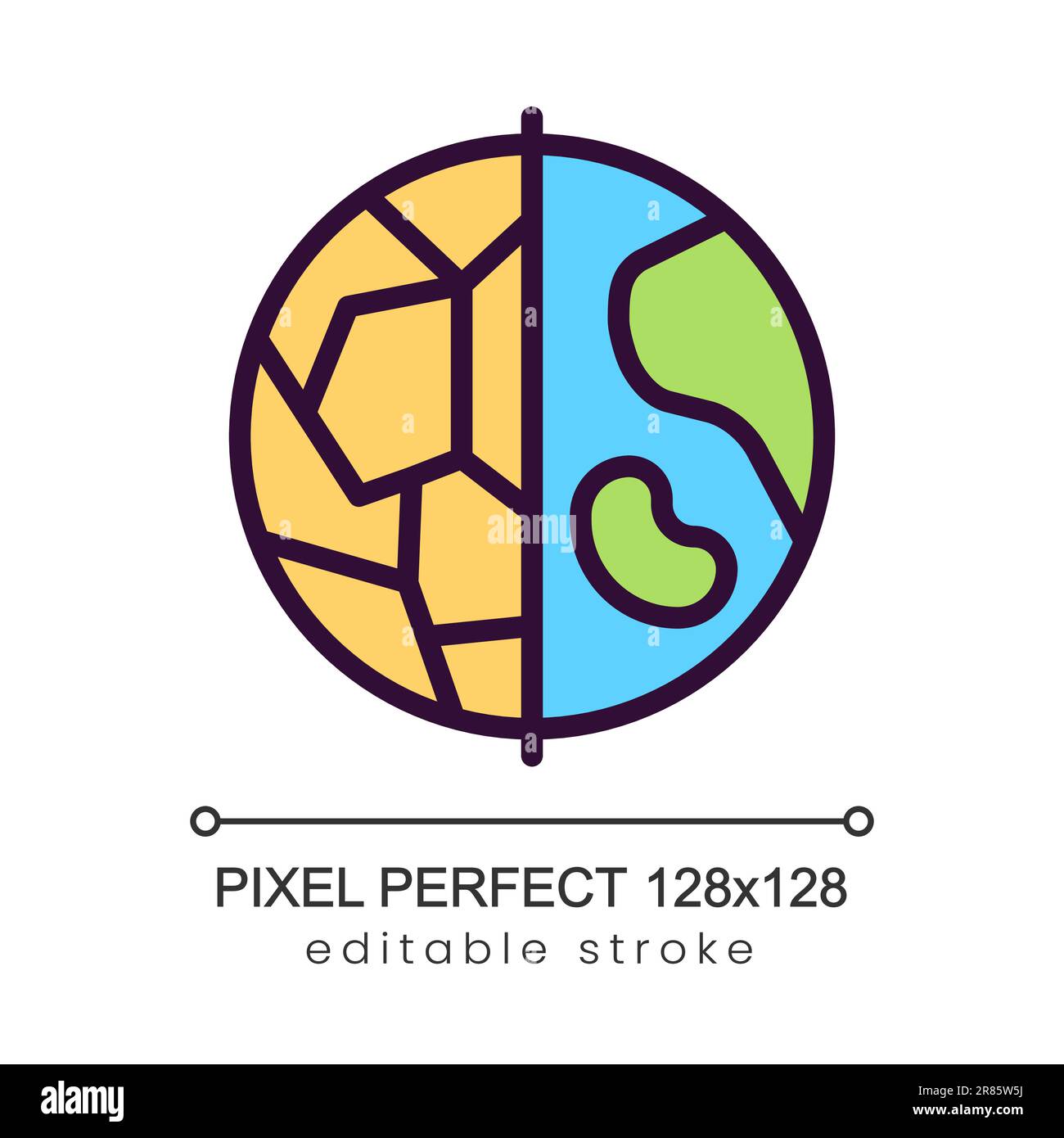 Stop Earth desertification pixel perfect RGB color icon Stock Vector ...