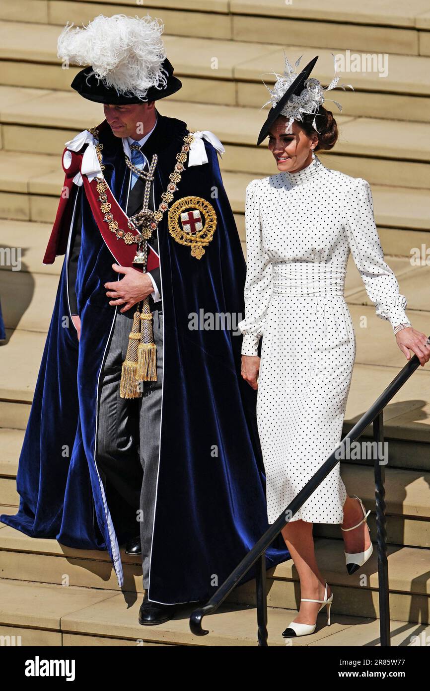 The Prince and Princess of Wales following the annual Order of the ...