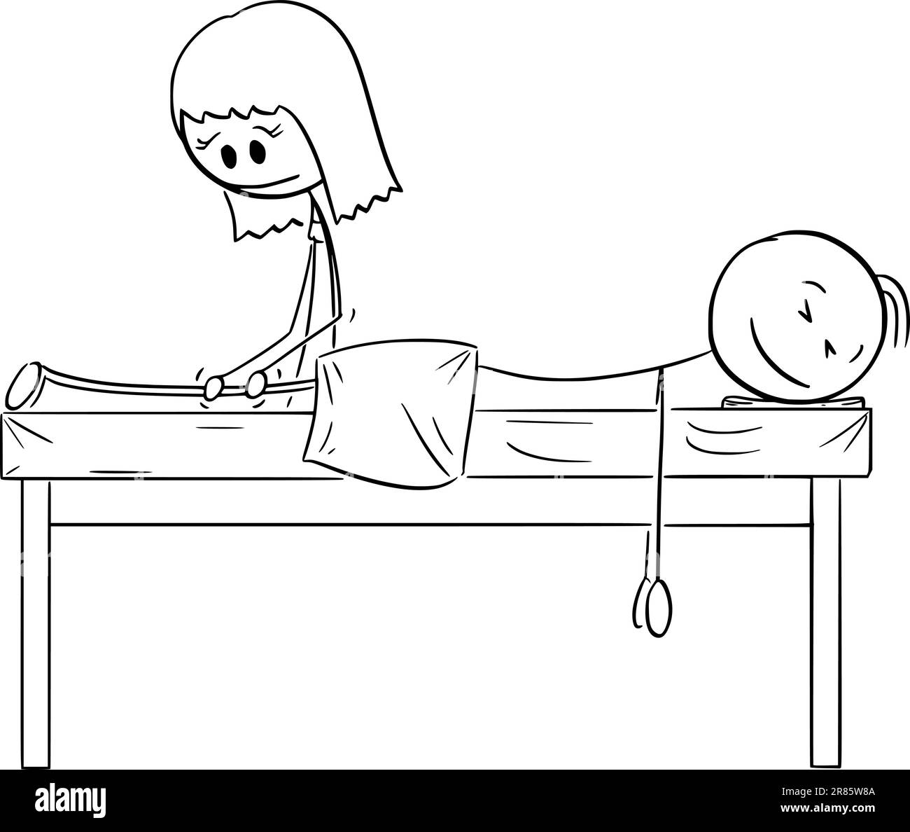 Leg Massage Therapy, Vector Cartoon Stick Figure Illustration Stock ...