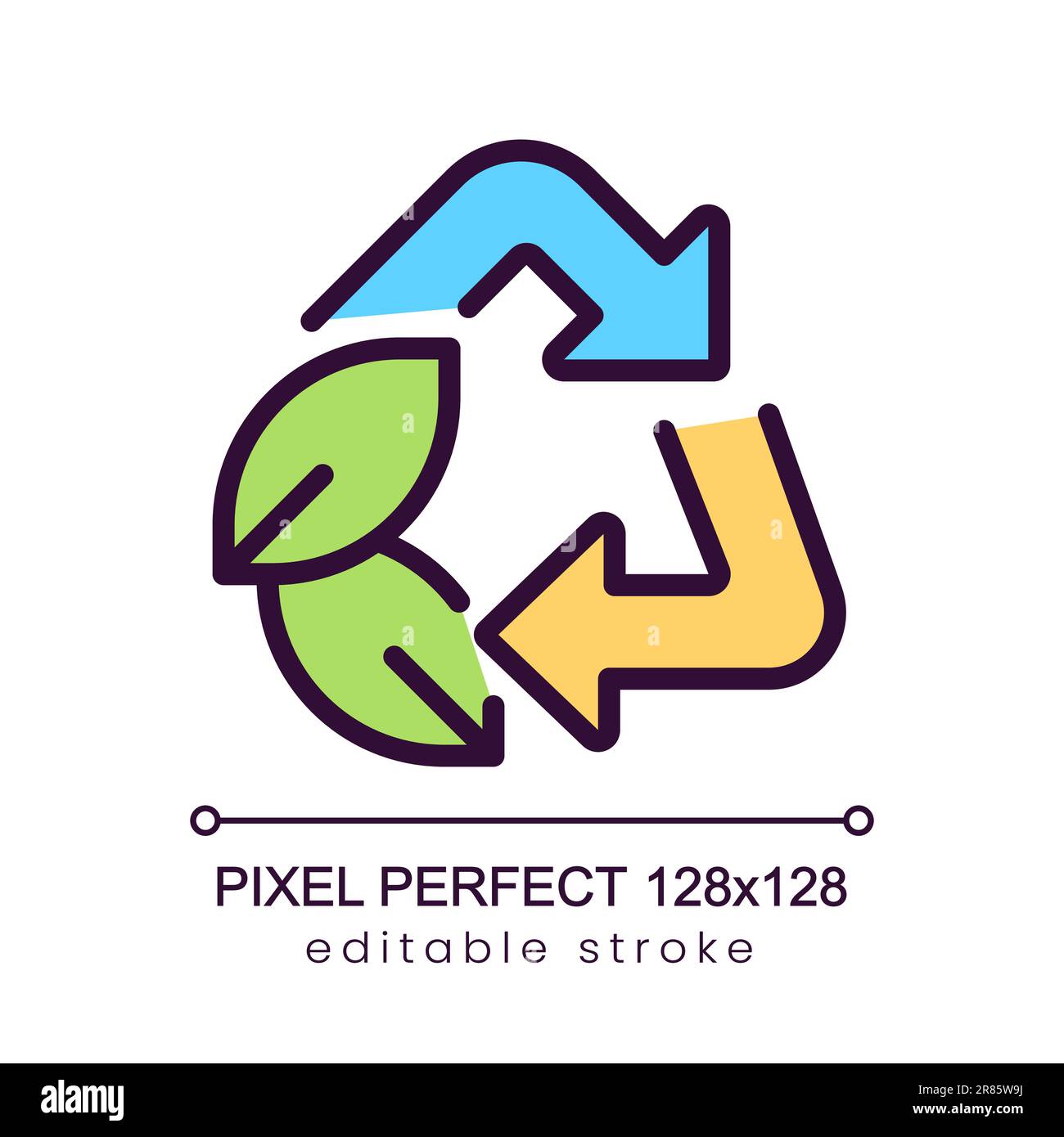 Recycling pixel perfect RGB color icon Stock Vector Image & Art - Alamy