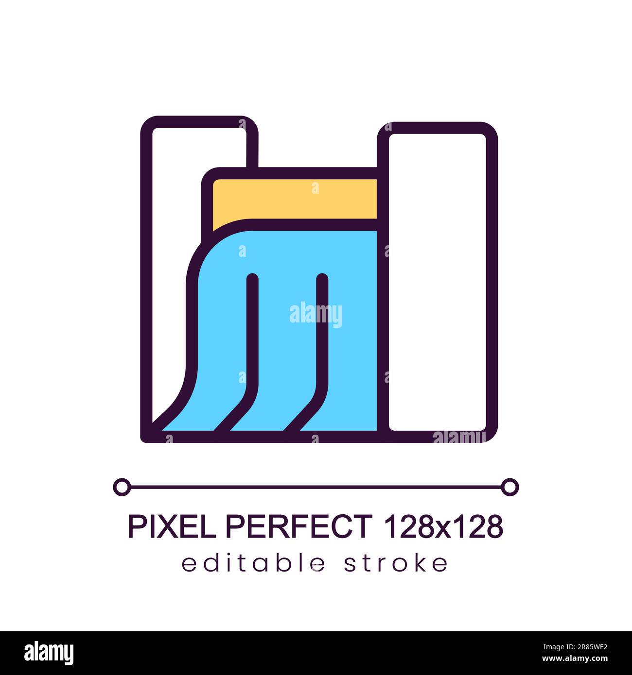 Hydroelectric station pixel perfect RGB color icon Stock Vector Image & Art - Alamy