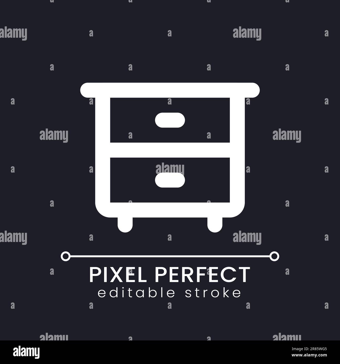 Nightstand pixel perfect white linear ui icon for dark theme Stock Vector Image & Art - Alamy