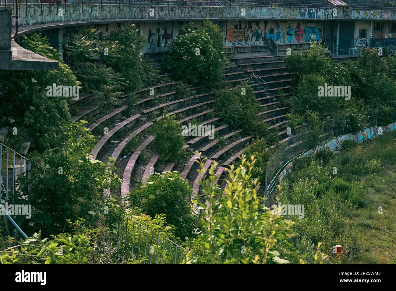 Abandoned football and athletics stadium, Old building, abandoned ...