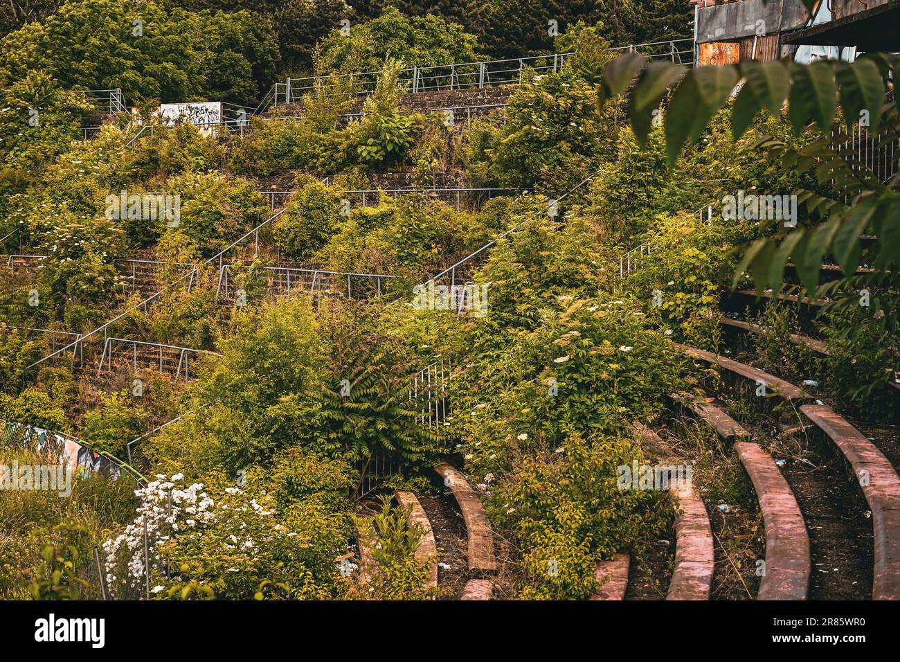 Abandoned football and athletics stadium, Old building, abandoned ...
