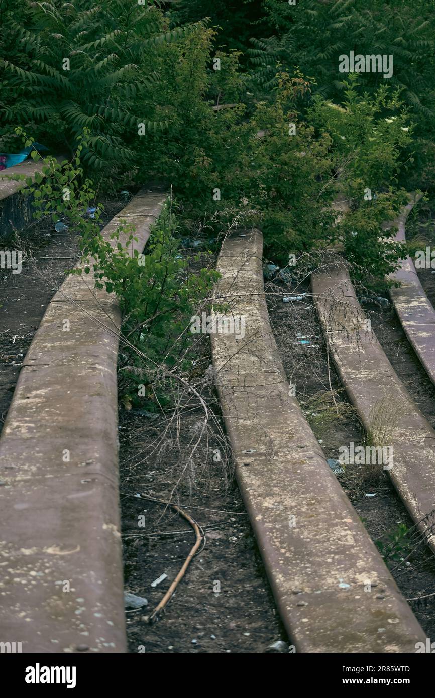 Abandoned football and athletics stadium, Old building, abandoned ...
